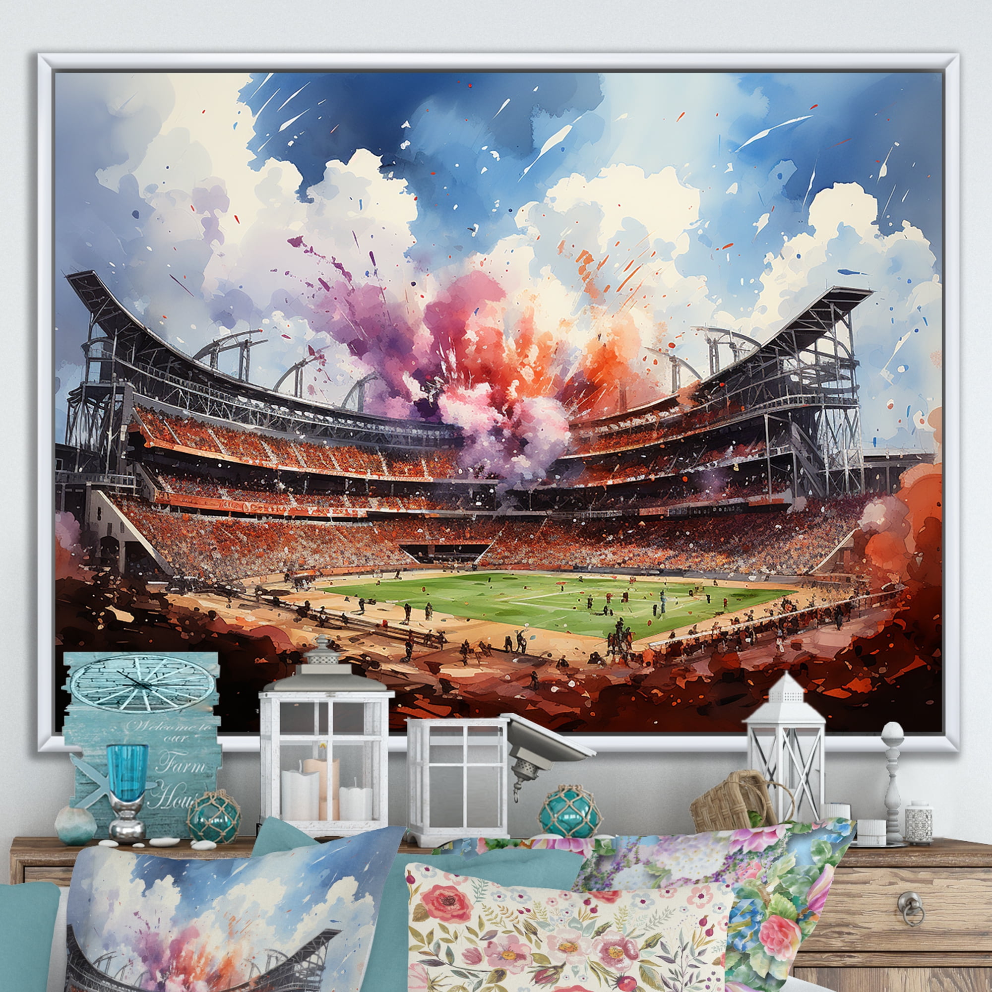 Designart "In Spotlight Sport Stadium wall art V" Architecture Floater ...