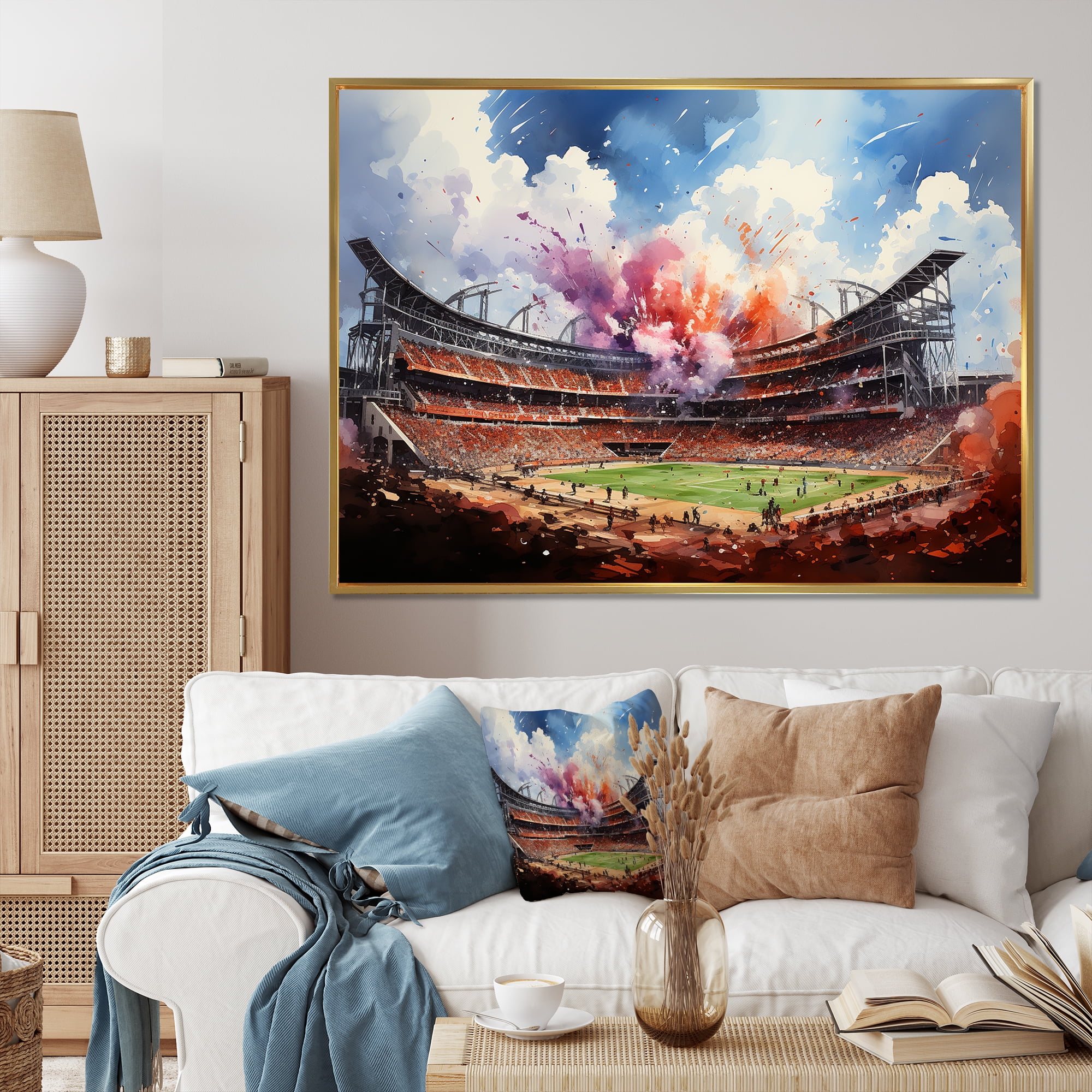 Designart "In Spotlight Sport Stadium wall art V" Architecture Floater ...