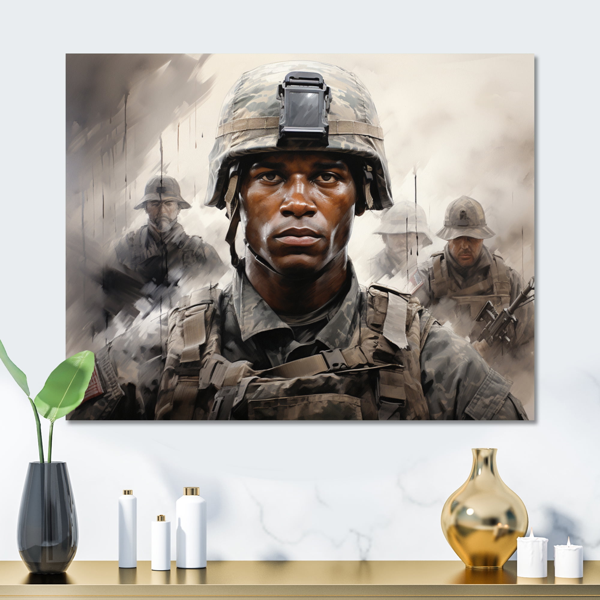 Designart "In The Military Line I" Army Metal Wall Decor - Walmart.com