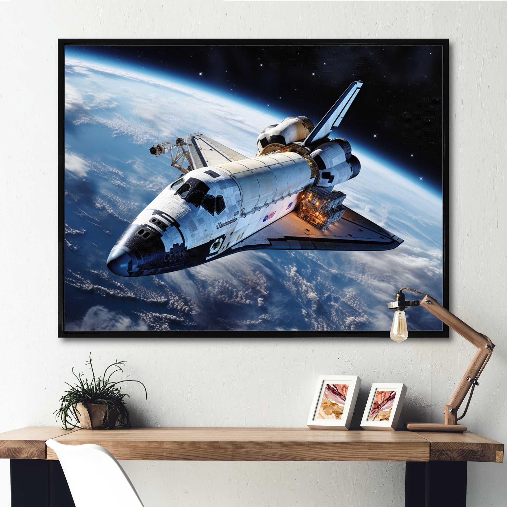 Designart "In the Space Shuttle s Journey I" Space Shuttle Floater ...