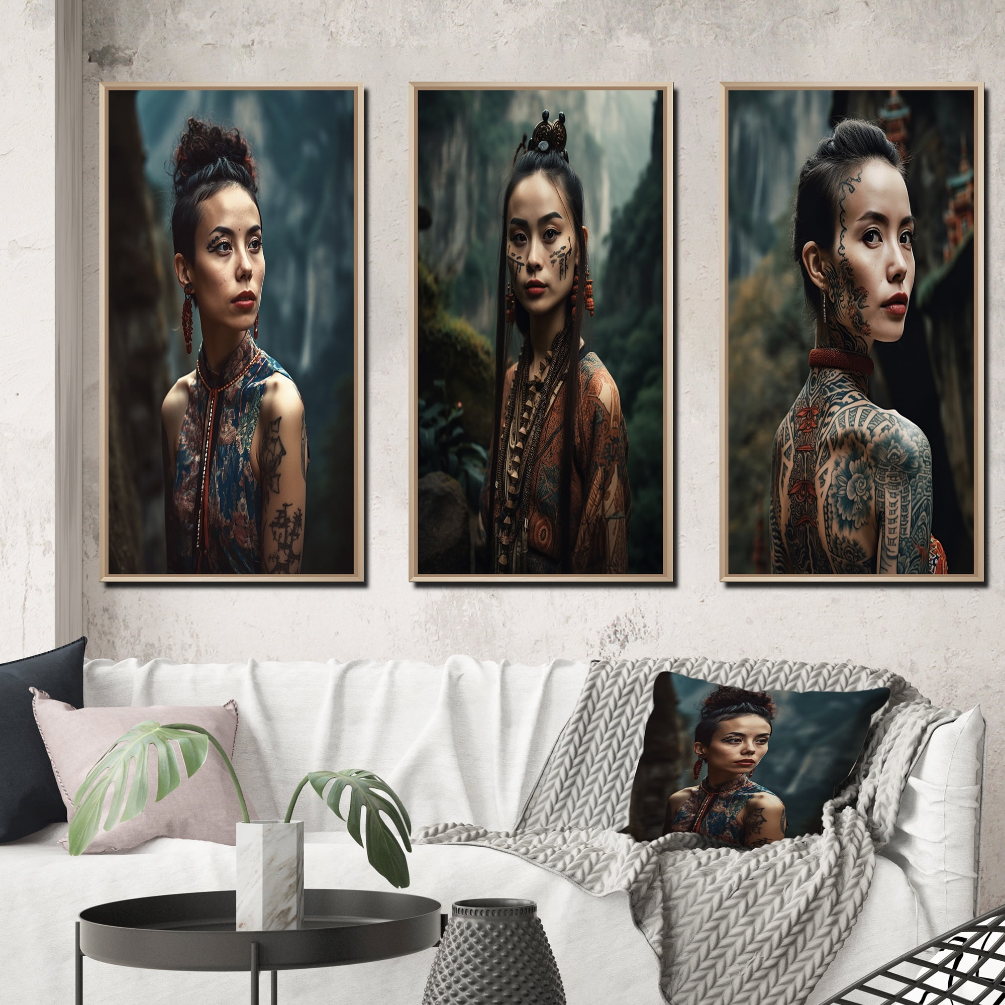 Designart "Indigenous Chinese Tribal Woman III" Asian Woman Framed Wall ...