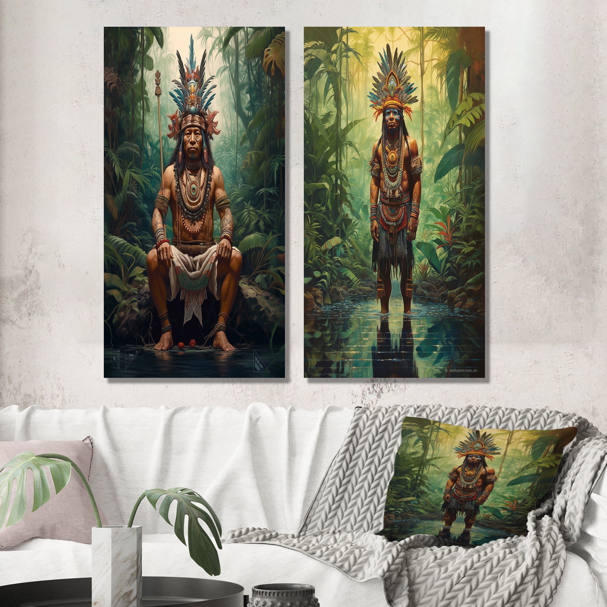 Designart "Indigenous Shaman Guardian of the Rainforest II" Folk ...