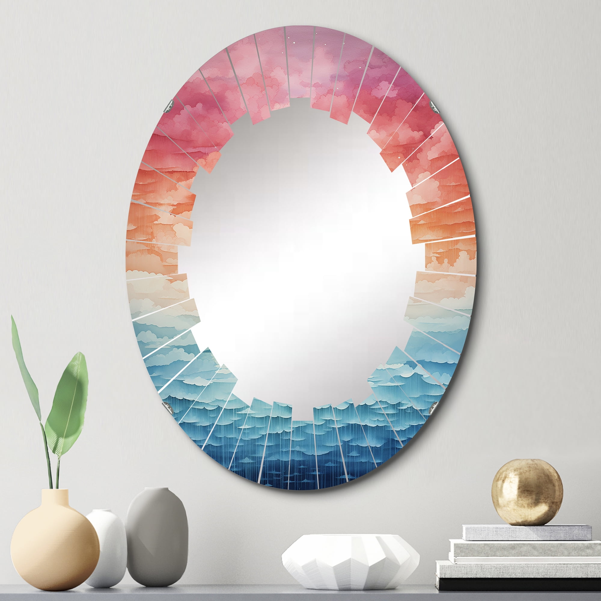 Designart "Infinite Horizons Colorful Sky Photo II" Landscapes Round ...