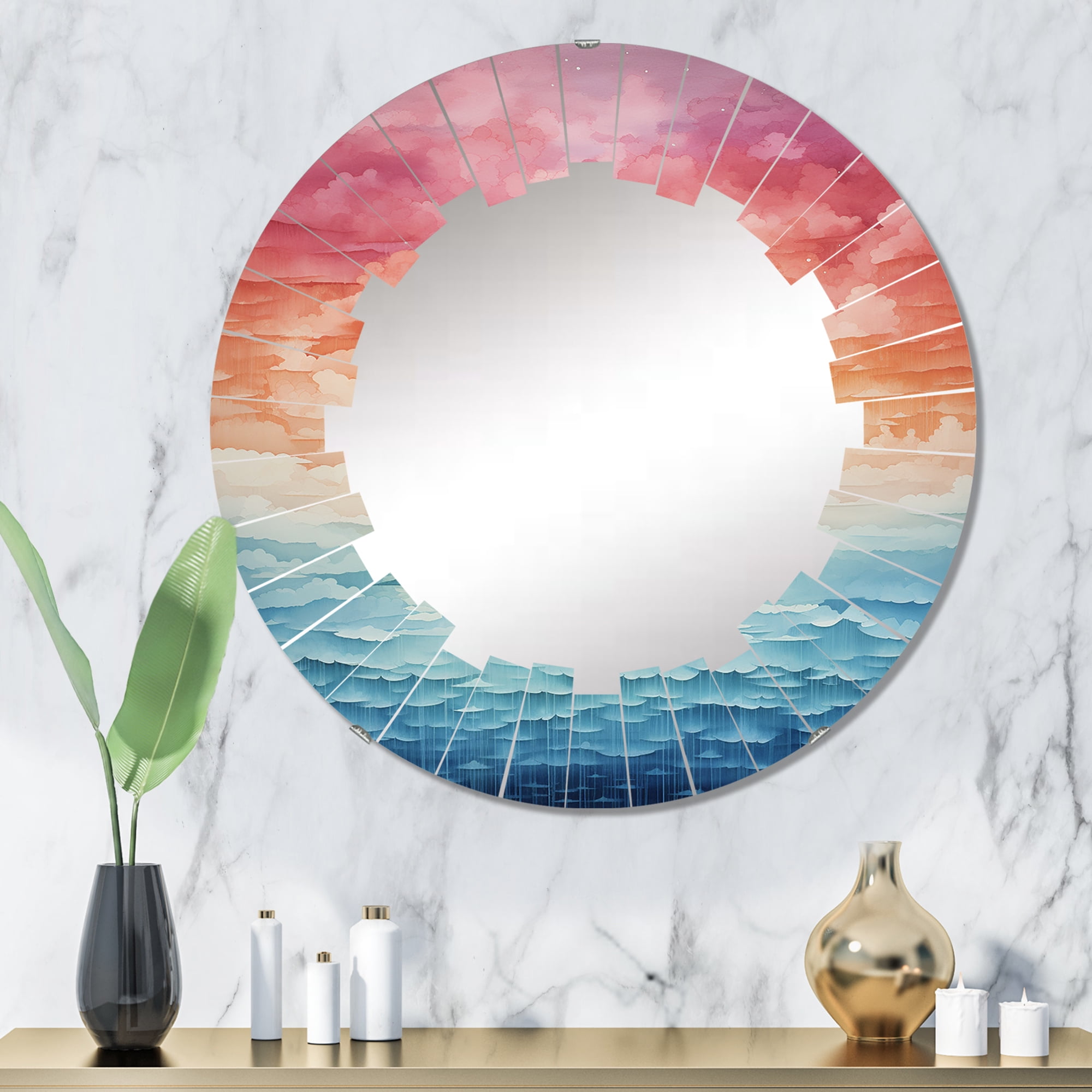 Designart "Infinite Horizons Colorful Sky Photo II" Landscapes Round ...