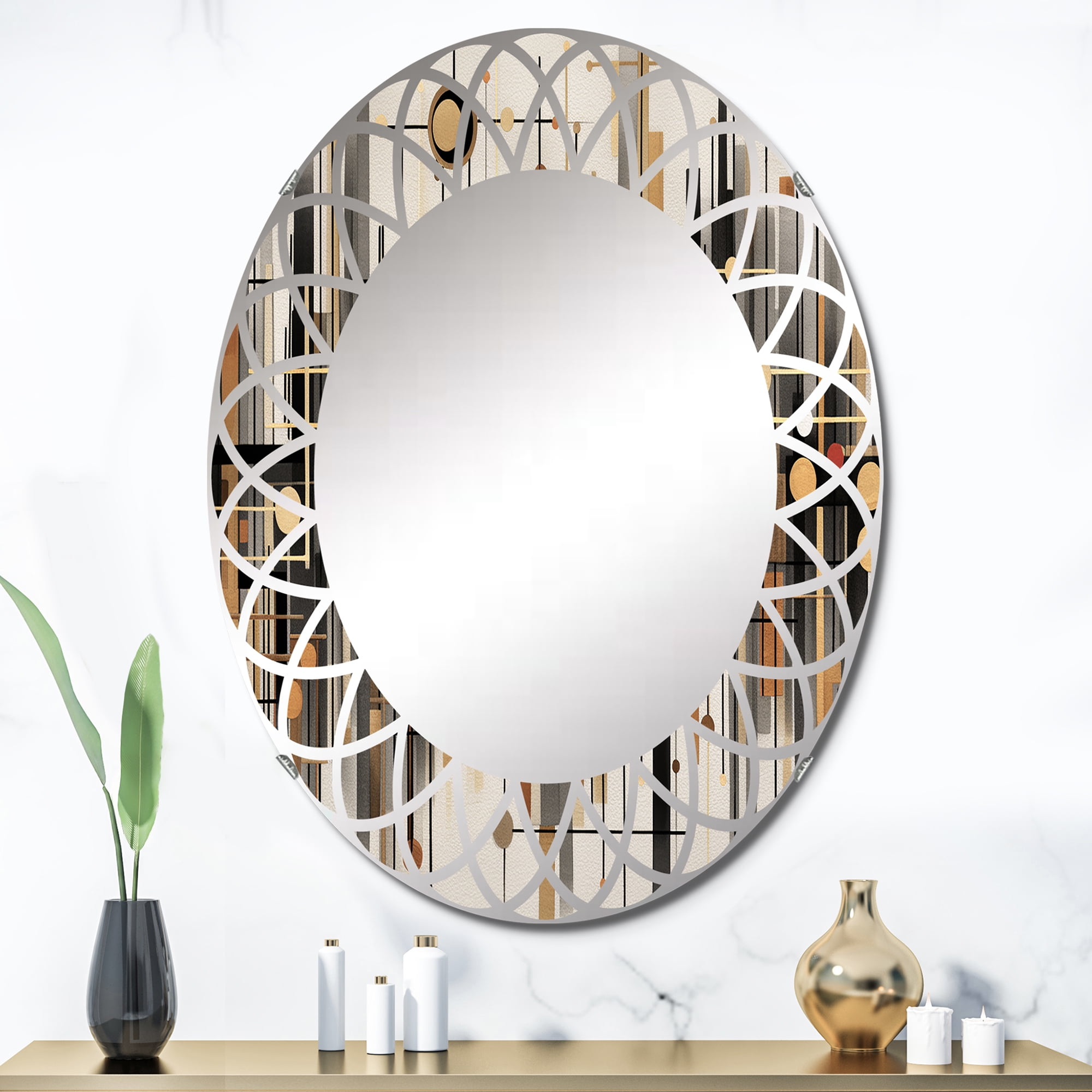 Designart "Infinite Patterns Gold Black Gold Abstraction" Abstract ...
