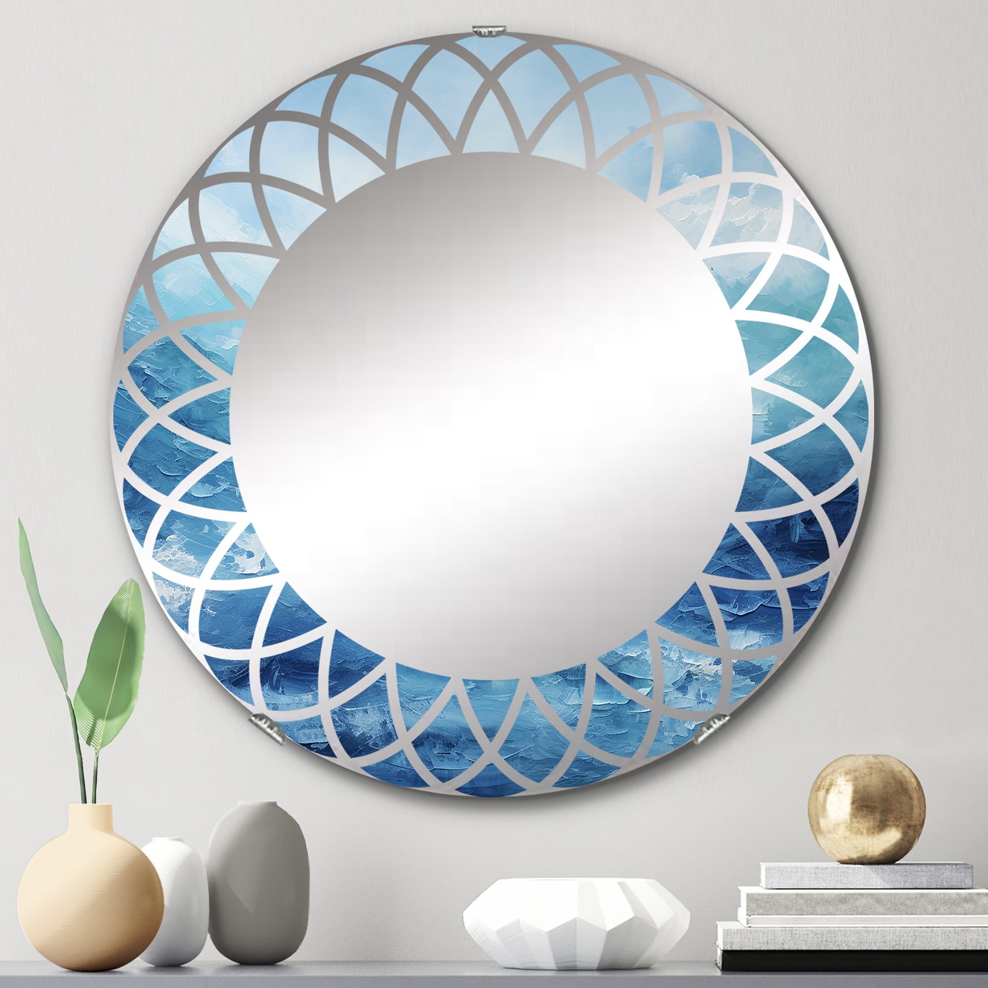Designart "Infinity of the Ocean Blue Serenity II" Landscapes Round ...
