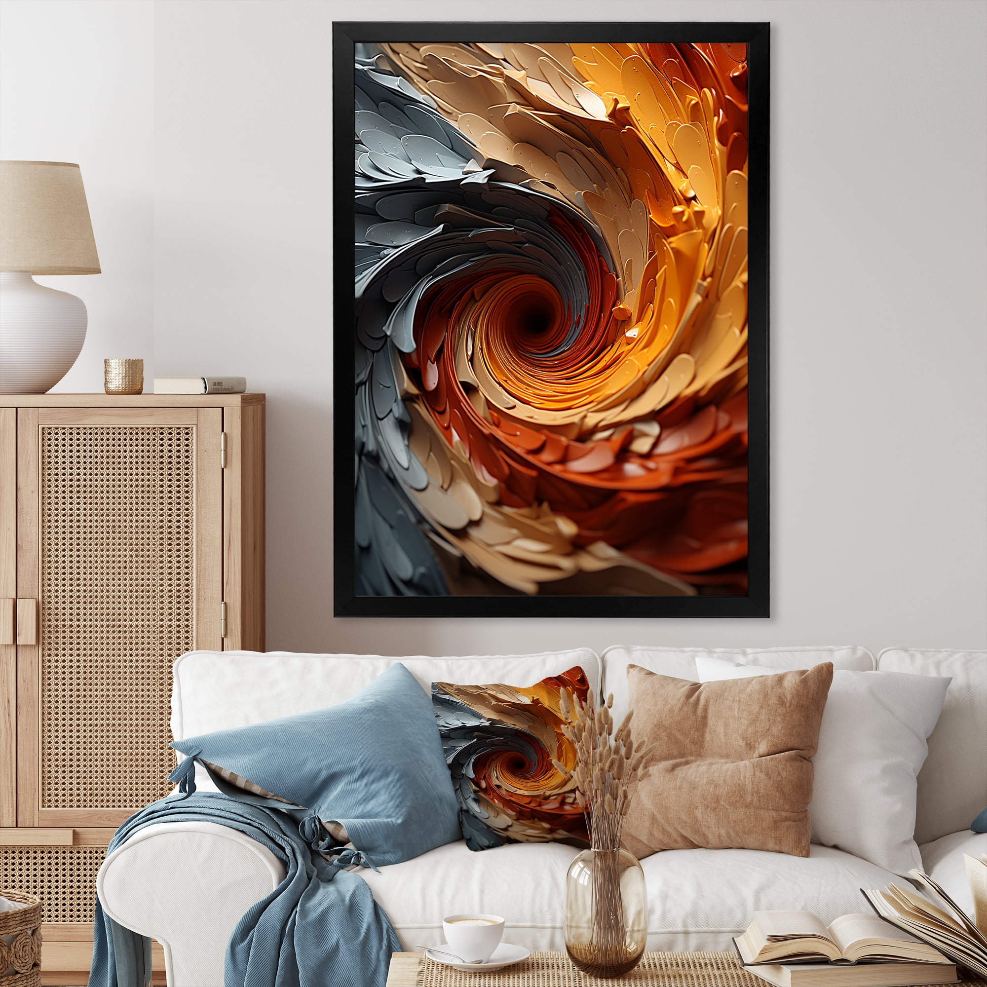 Designart "Inflection Spiral With An Infernal Touch III" Abstract ...