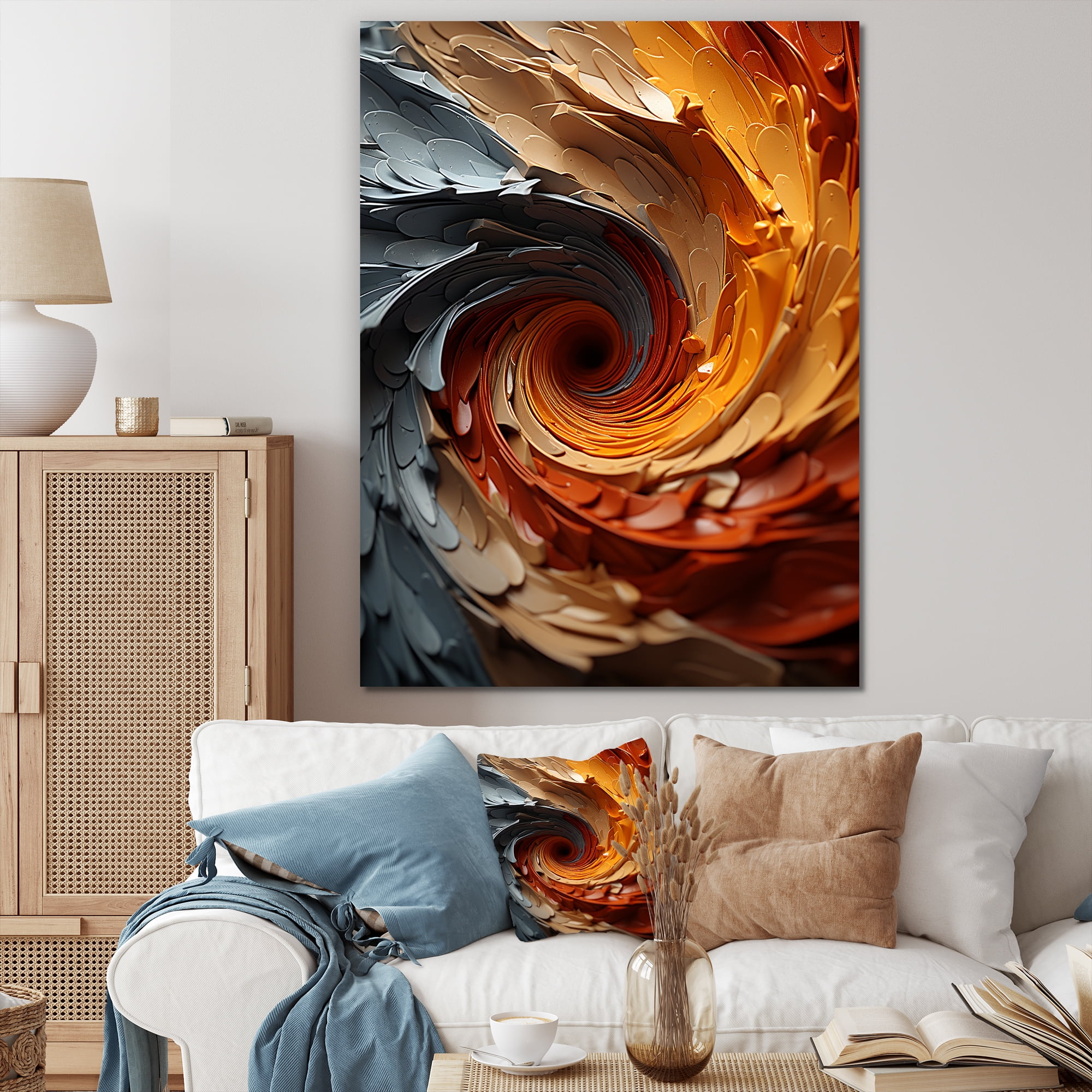 Designart "Inflection Spiral With An Infernal Touch III" Abstract ...