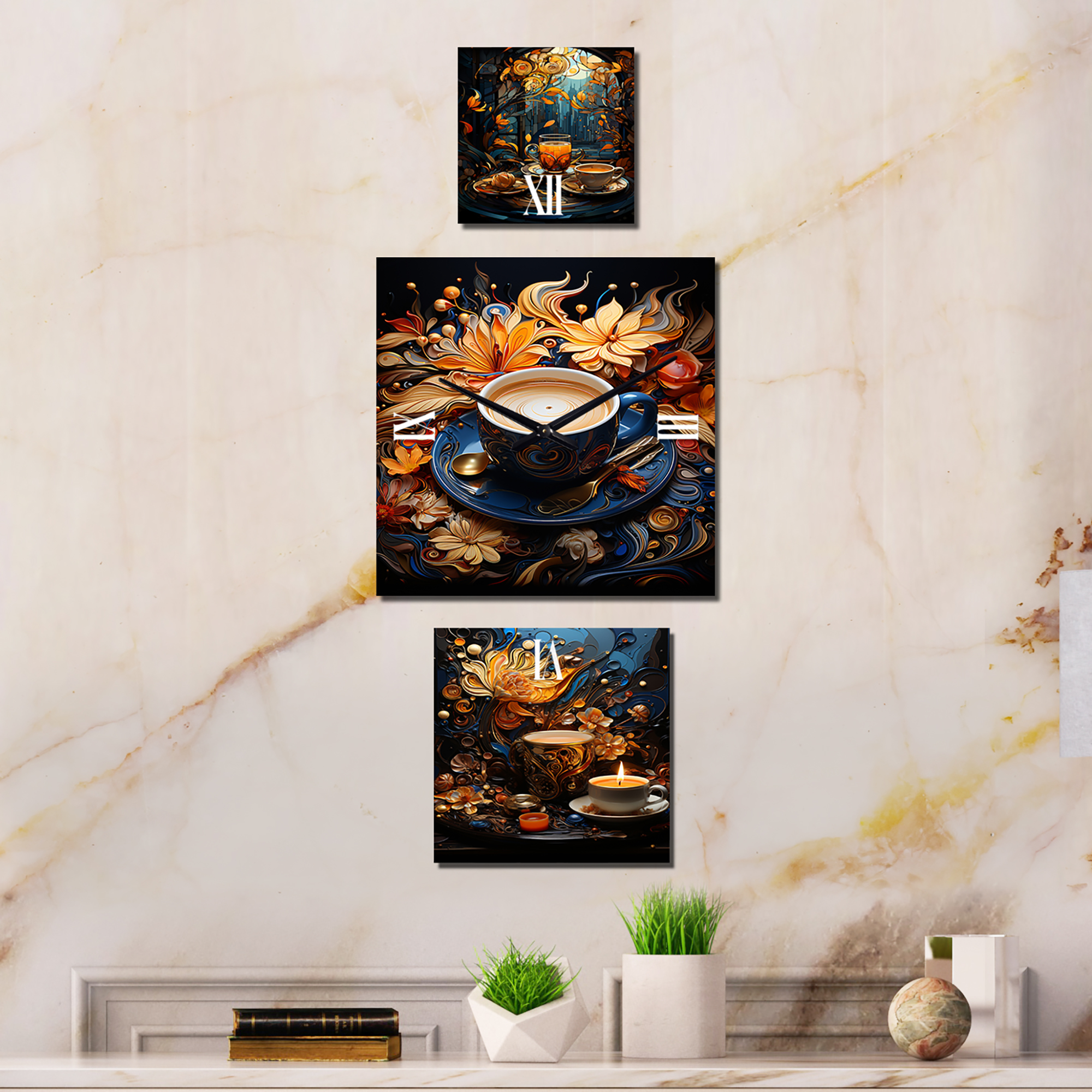 Designart "Infusions of Cubic Coffee" Coffee & Tea Oversized ...