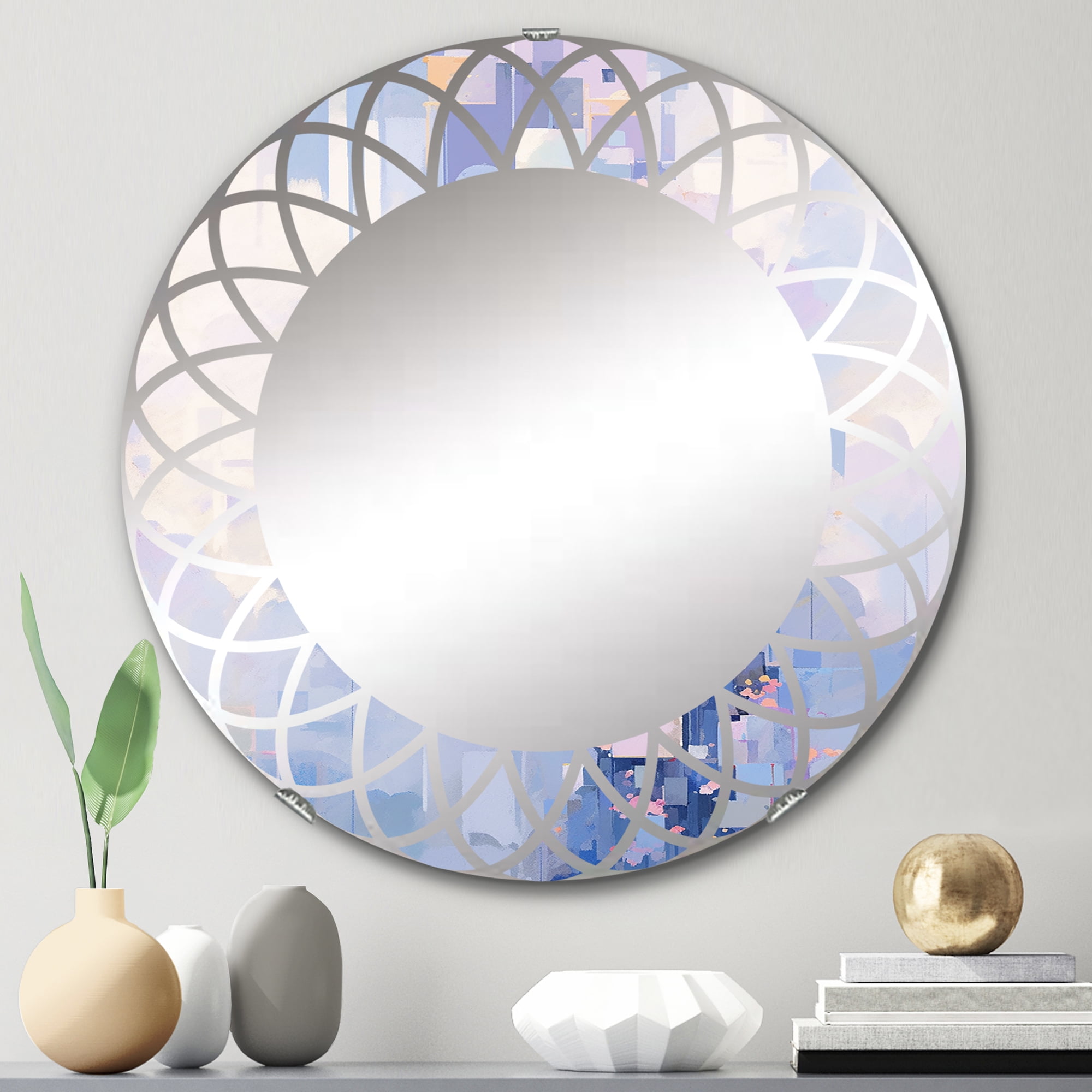 Designart "Interlocking Perspectives Turquoise Pink Fusion" Cubism ...