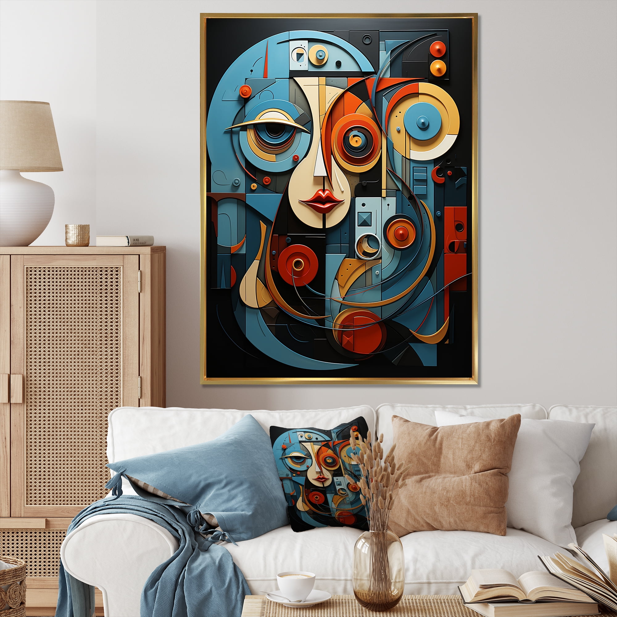 Designart "Interplay Of Portraits In Cubist Style" Cubism Floater ...