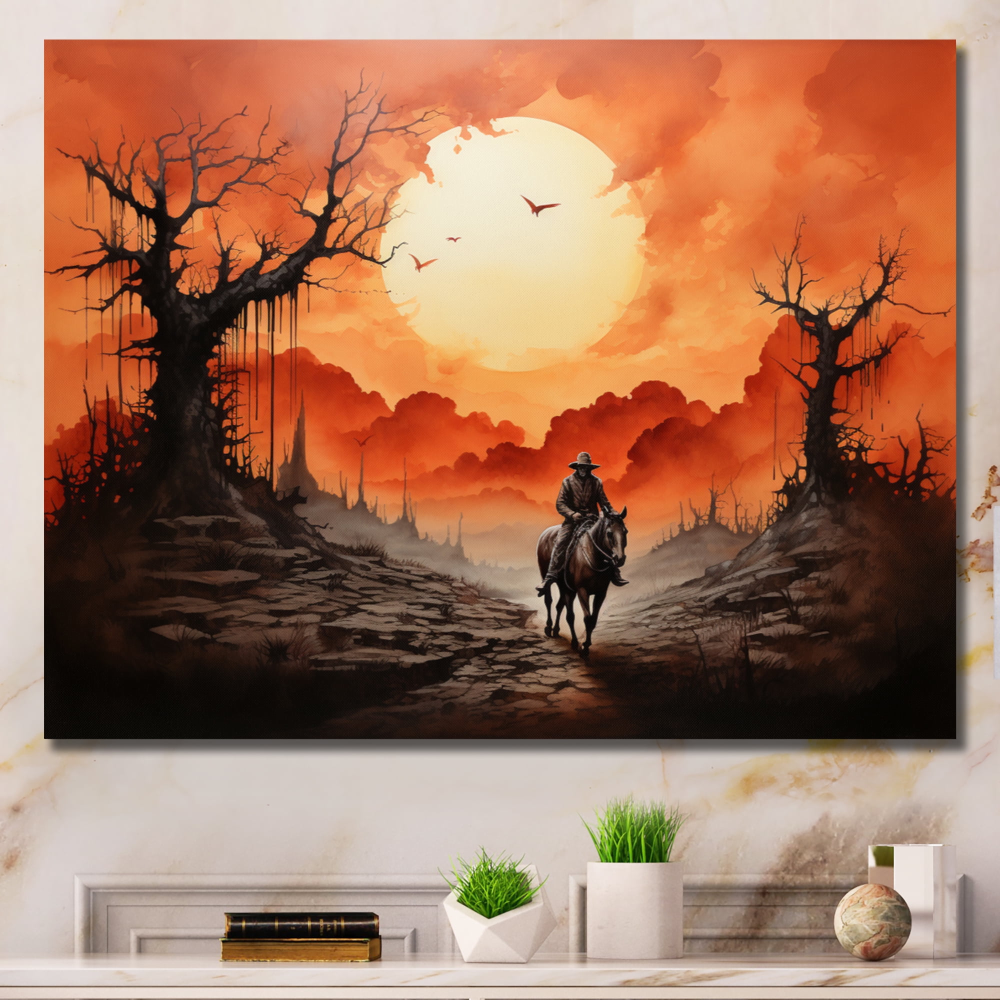 Designart "Into The Cowboy Riding wall art II" Cowboys Wall Art Living ...