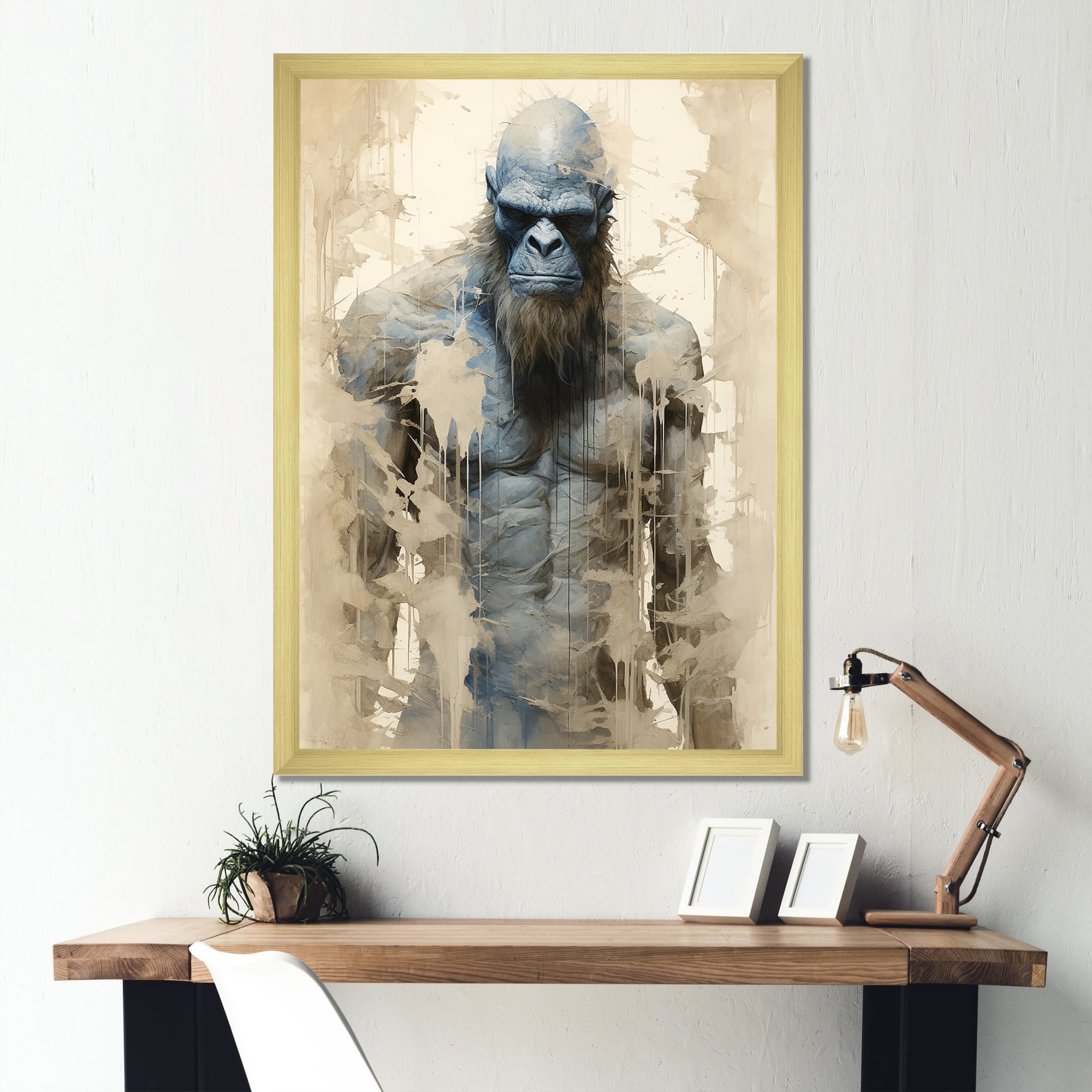 Designart "Irate Sasquatch" Bigfoot Picture Framed Wall Art Prints ...