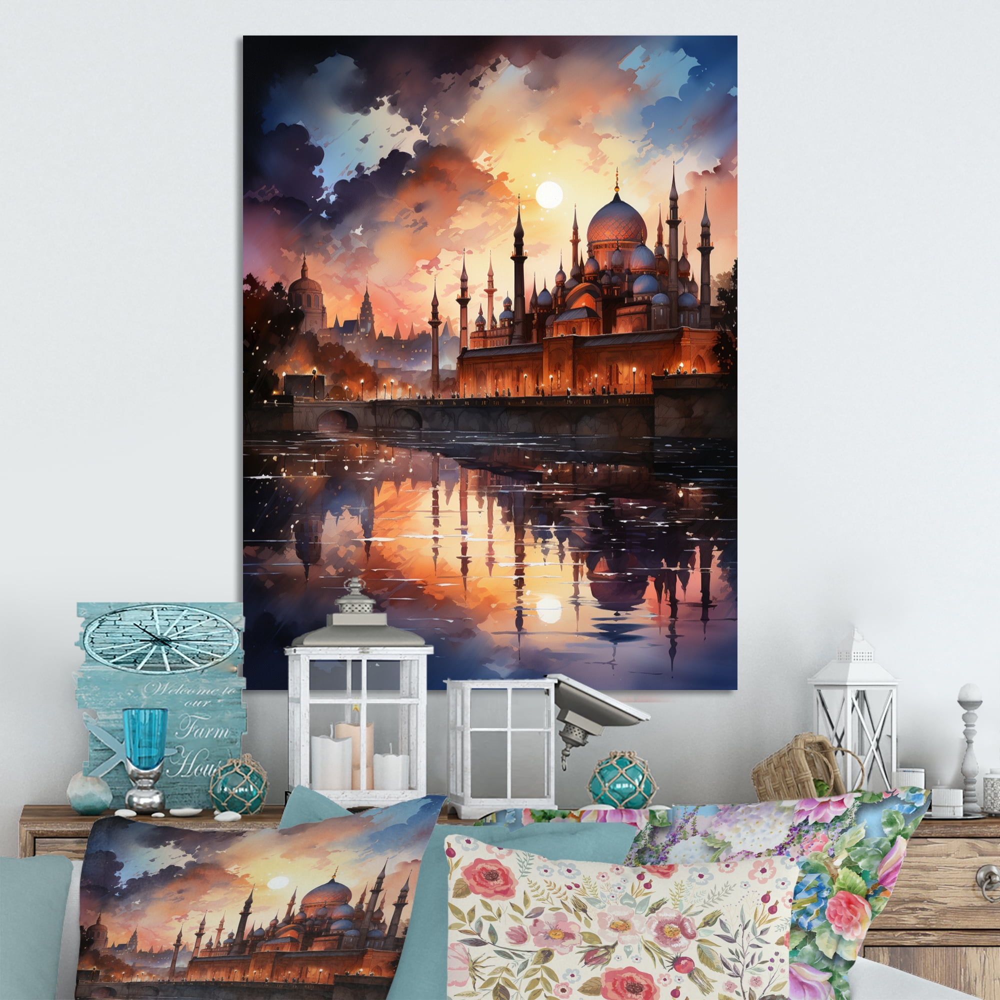 Designart "Islam Art Mosque form II" Religion & Spirituality Metal Art ...