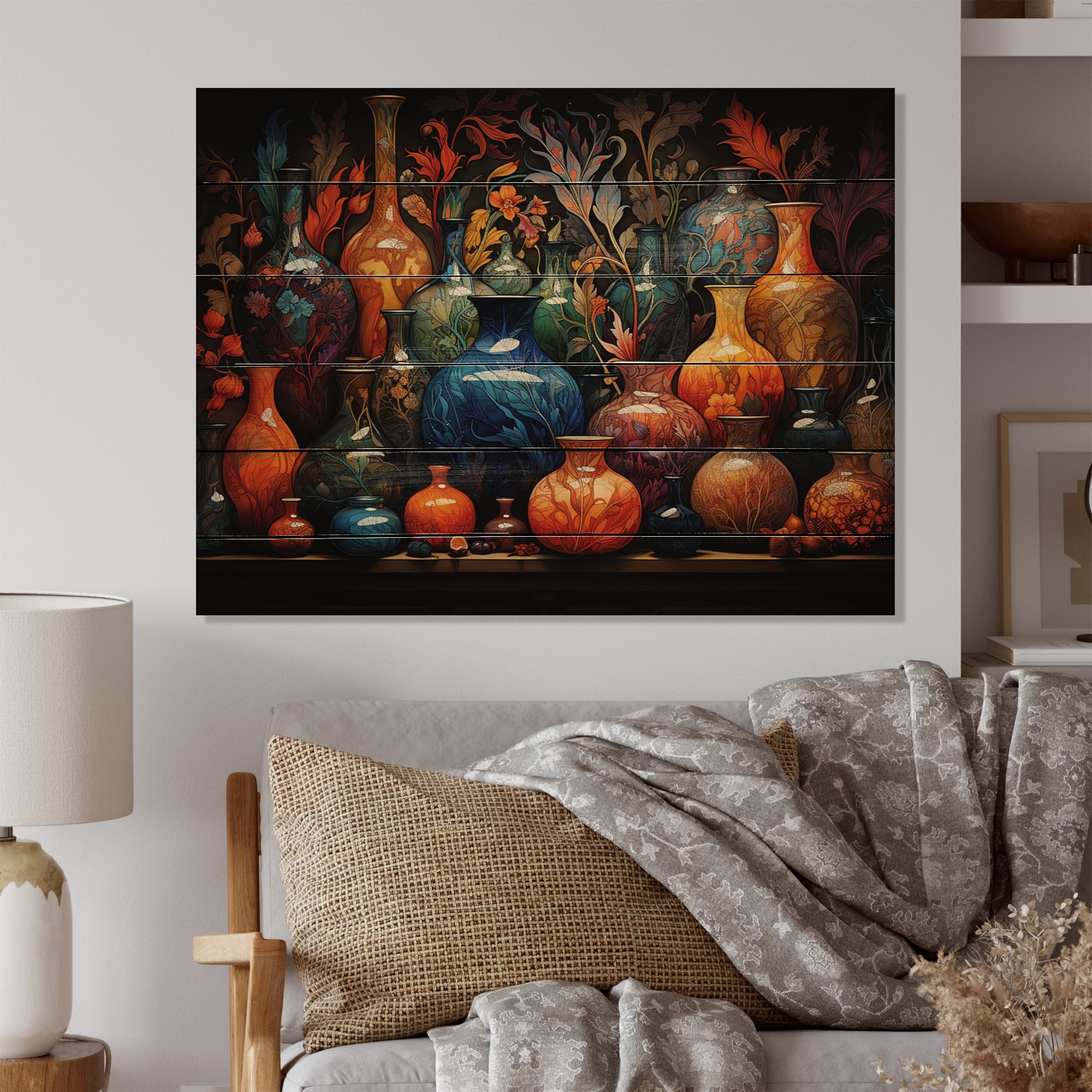 Designart "Islamic Pottery Islam wall art I" Islamic Print on Natural ...