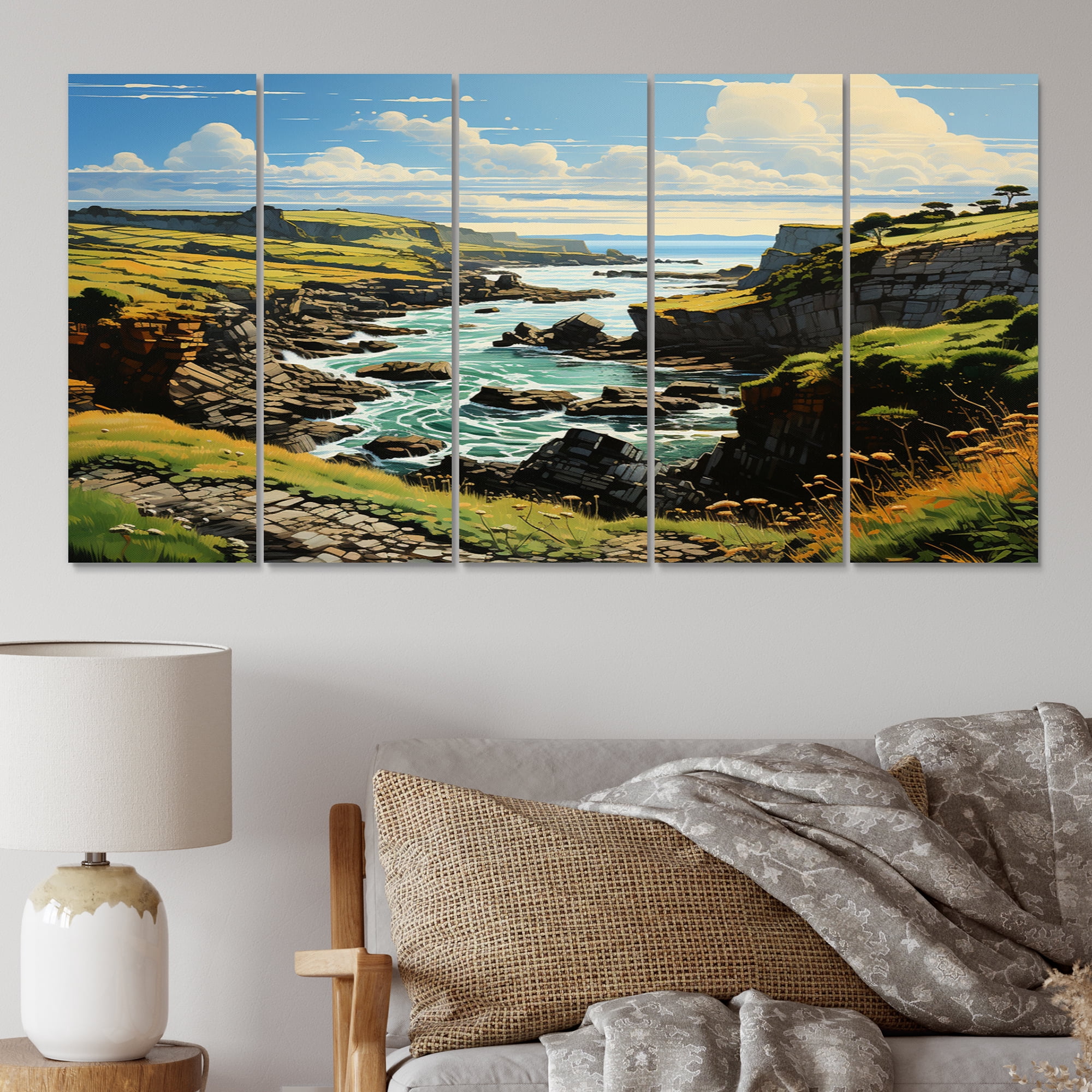 Designart "Isle This Ireland Emerald wall decor I" Landscapes Metal ...