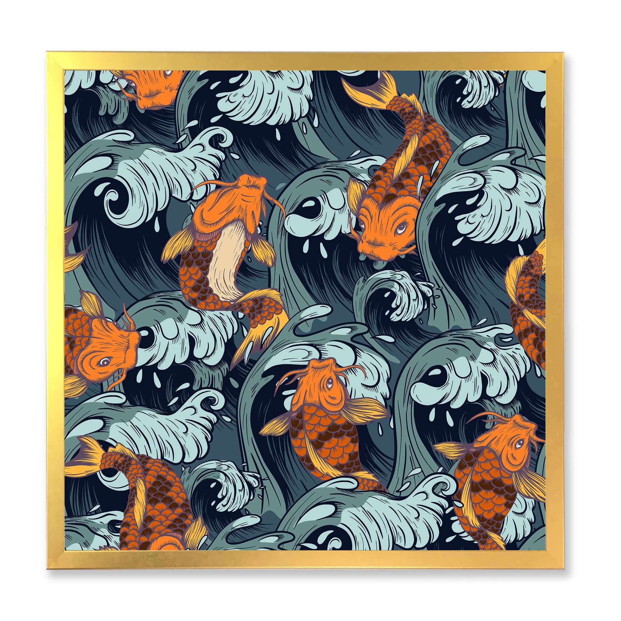 Japanese Coy Fish With Waves 1,068 Koi Fish Sea Waves Stock Vectors