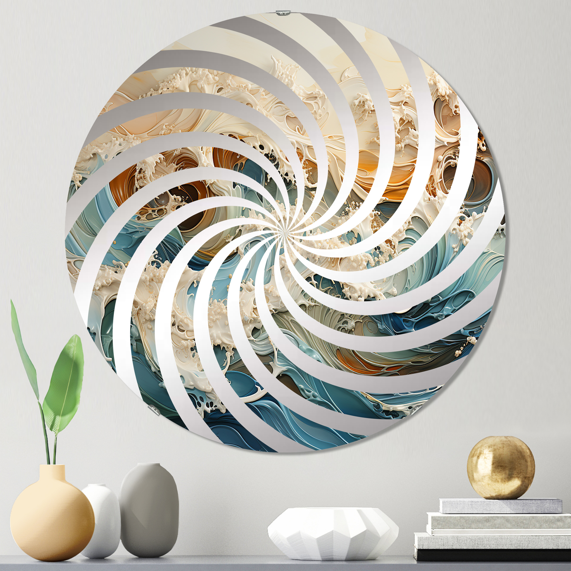 Designart "Japanese Storm Artistry" Storms Vortex Round Wall Mirror ...