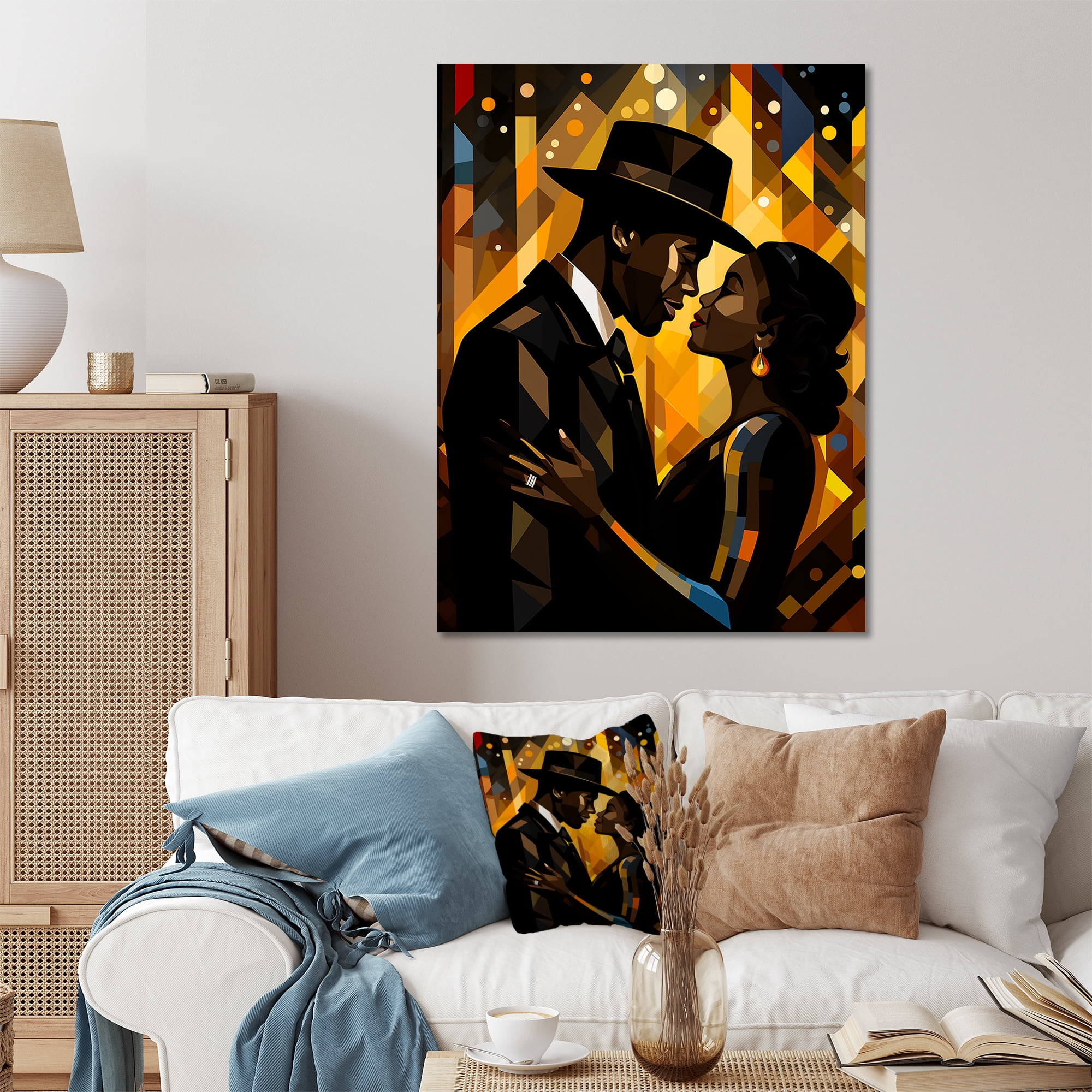 Designart "Glamour Couple Jazz Age Romance" African American Art Metal ...