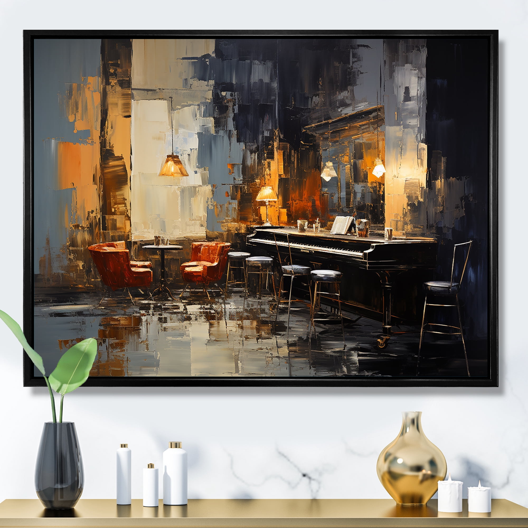 Designart "Jazz Cafe Atmosphere with Vintage Piano Sonata IV" Music ...