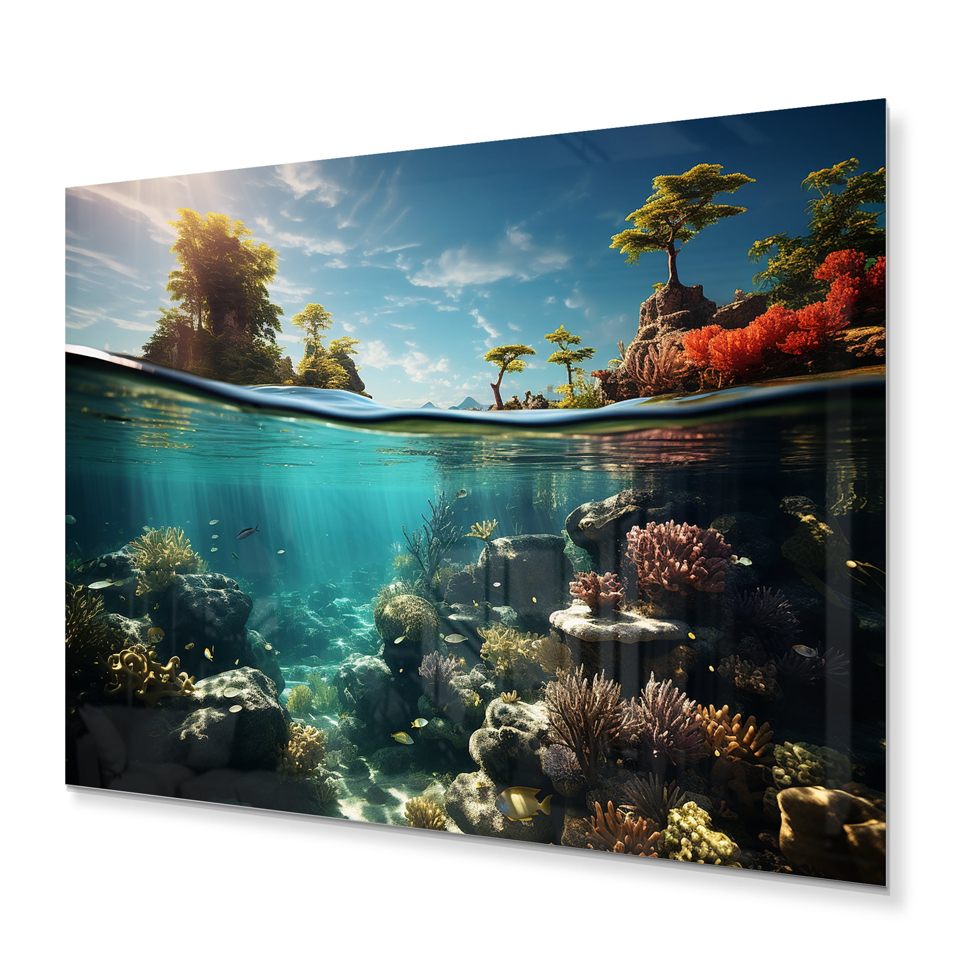 Designart "Jewel of the Ocean Beach Splendor II" Nautical & Beach Metal ...