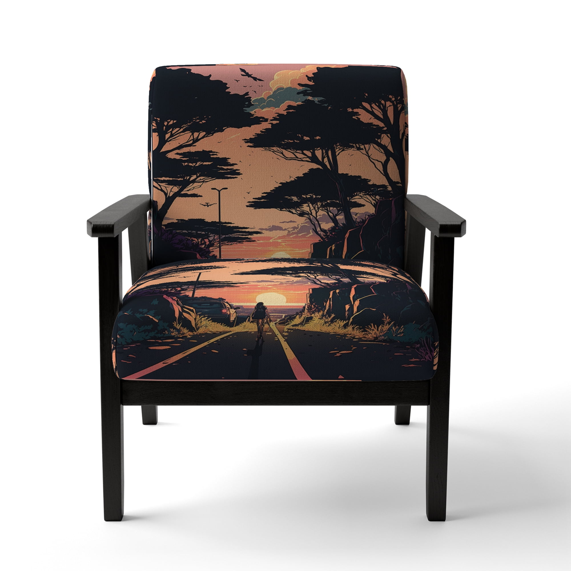 Designart "Journey Toward the Setting Sun I" Pink Landscape & Nature ...