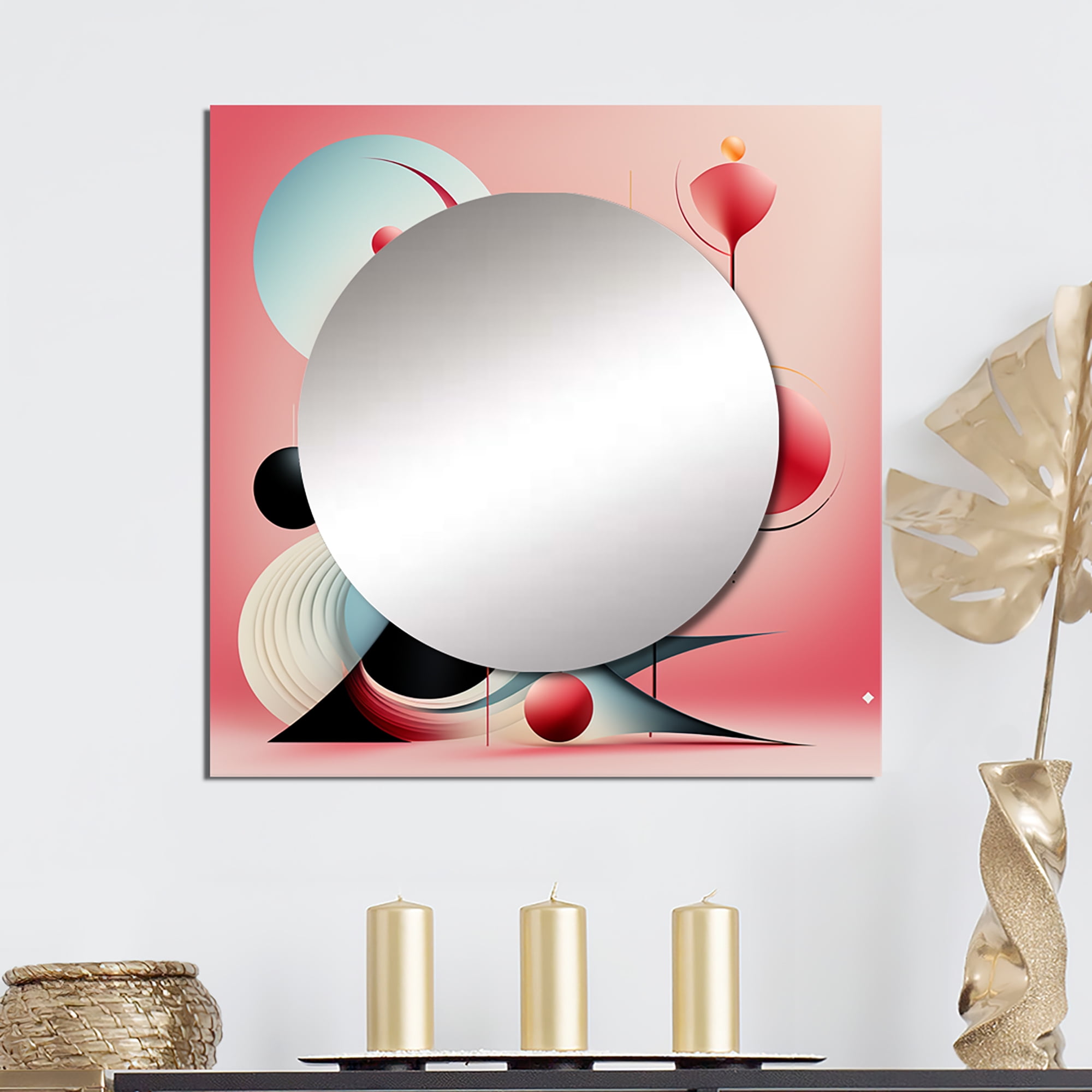 Designart "Joyful Blossoms In Rhythmic Pink And Blue" Modern Geometric ...