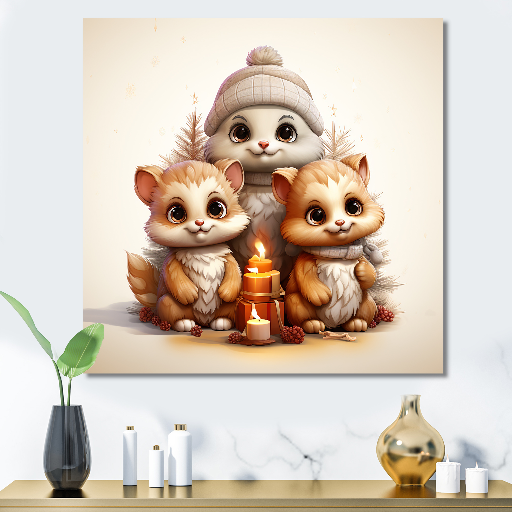 Designart "Joyful Nursery Bear Friends II" People Wall Art - Farmhouse ...