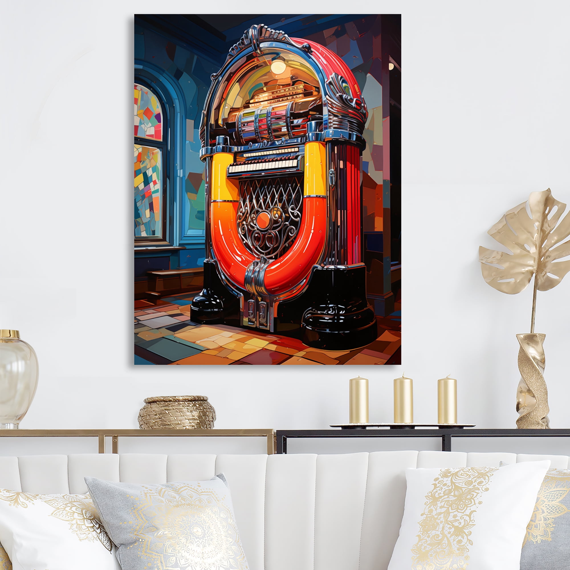 Designart "Jukeboxes Nostalgic harmonies I" Entertainment Metal Wall ...
