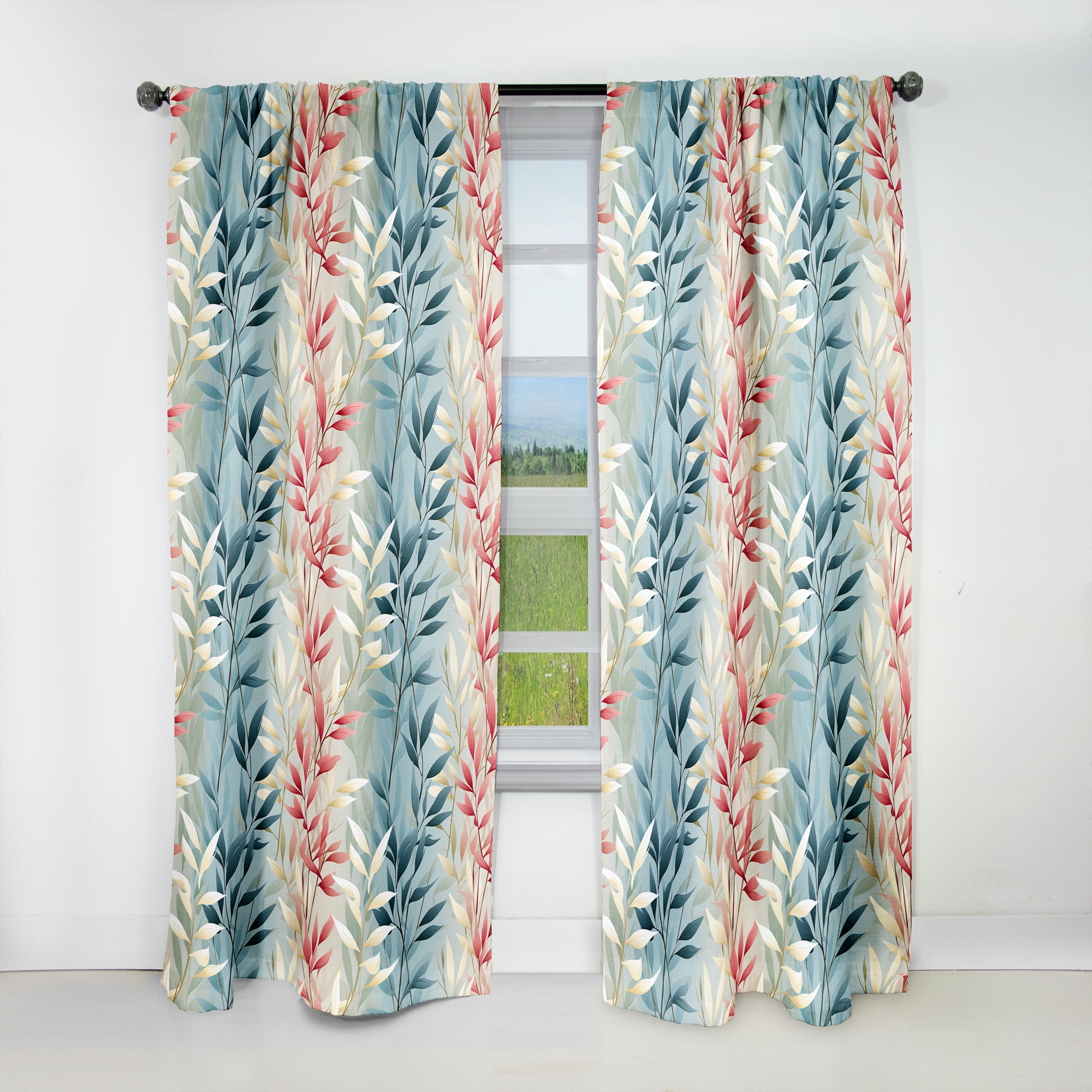 Designart "Jungle Harmony With Botanical Ferns" Botanical Blackout ...