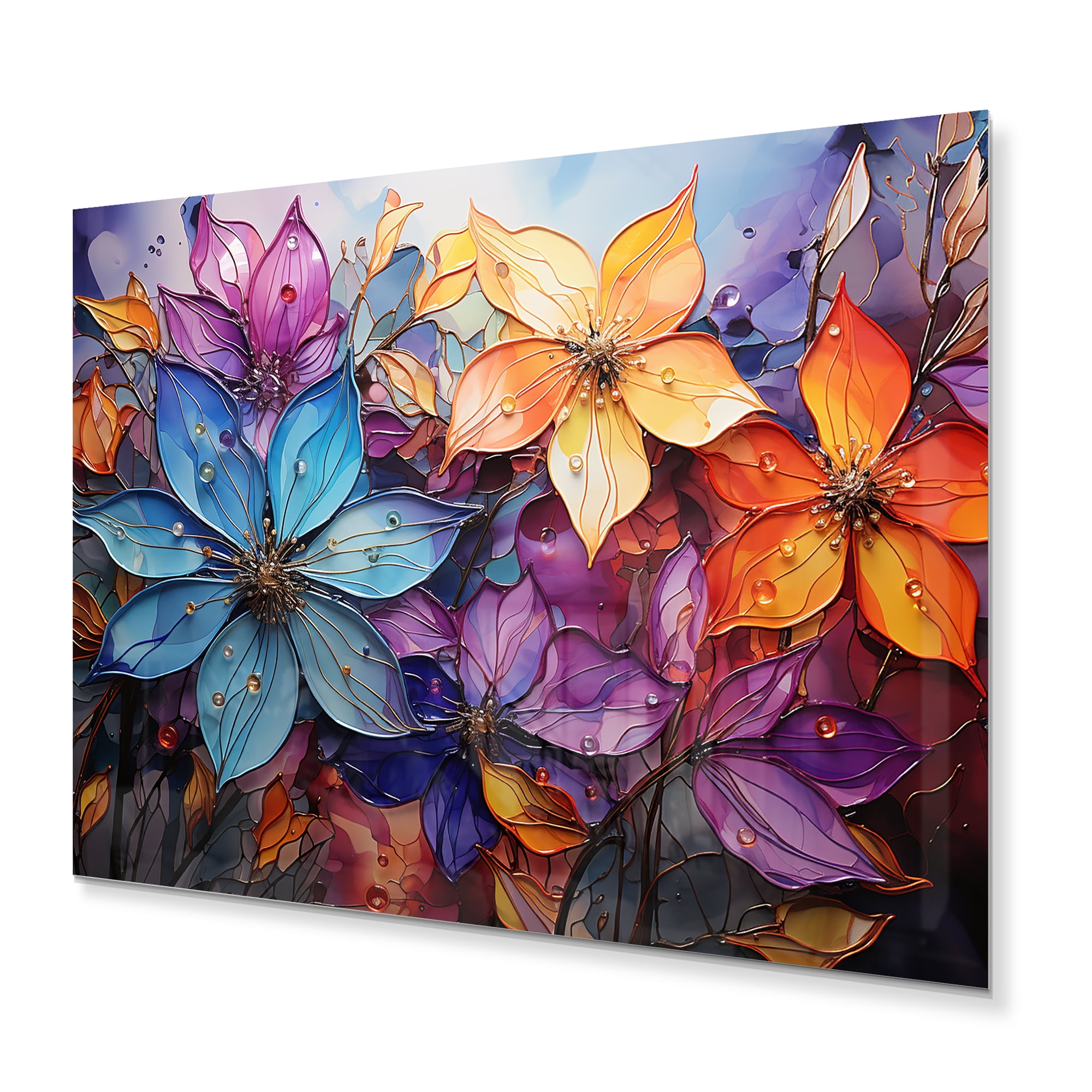 Designart "Kaleidoscope of Colorful Prisms I" Abstract Collages Metal ...