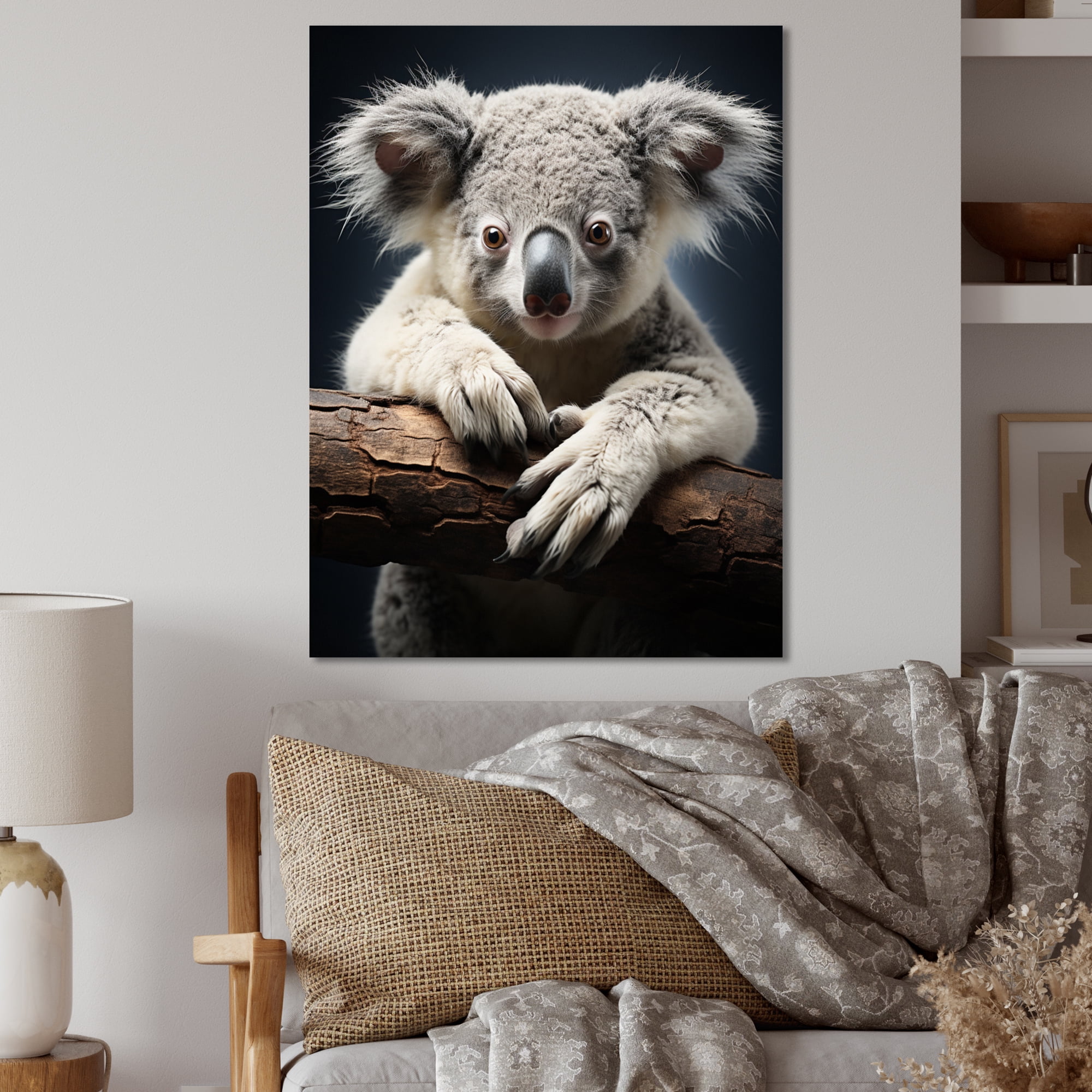 Designart "Koala Portrait Grey I" Animals Metal Art Print - Walmart.com
