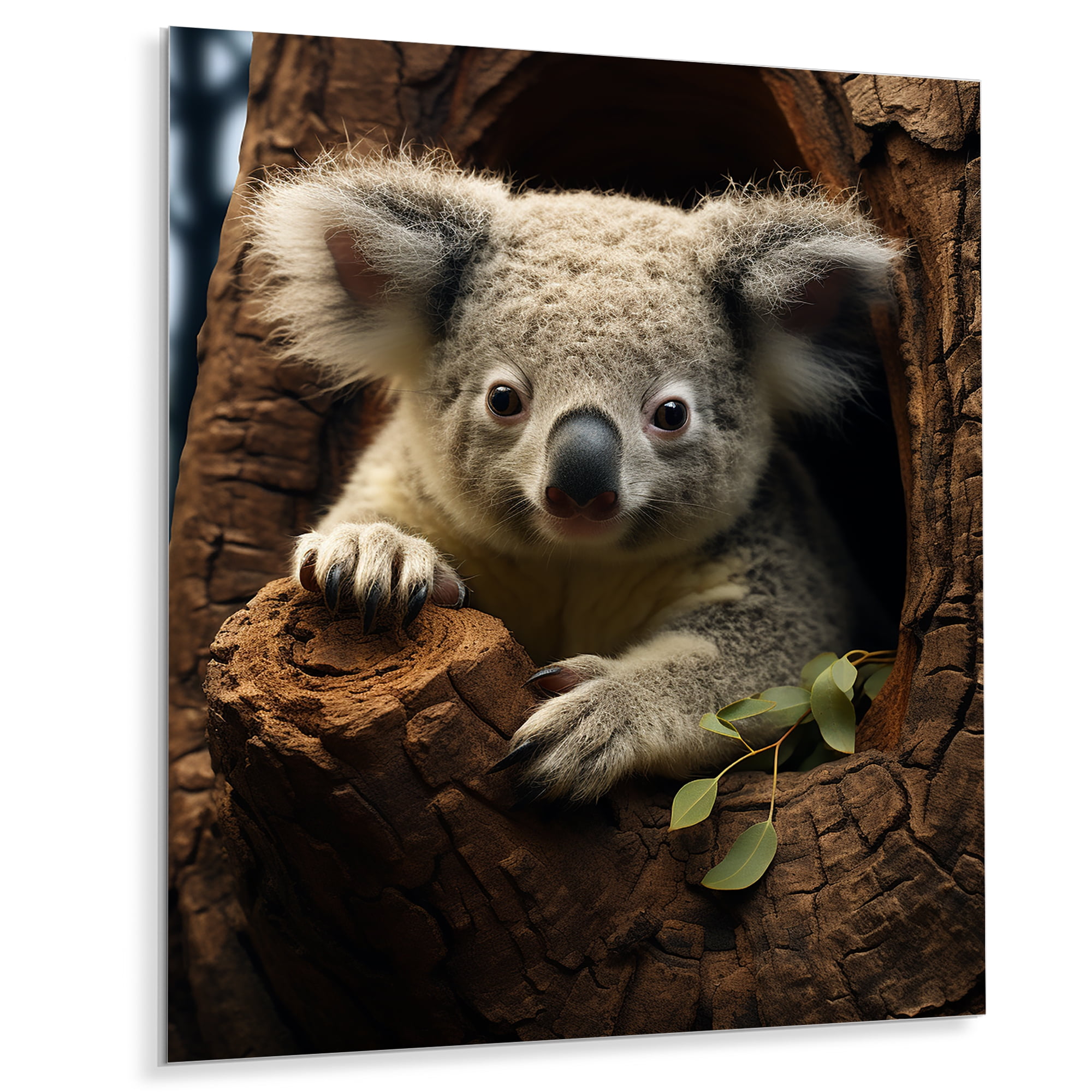 Designart "Koala Portrait Grey II" Animals Metal Art Living Room ...