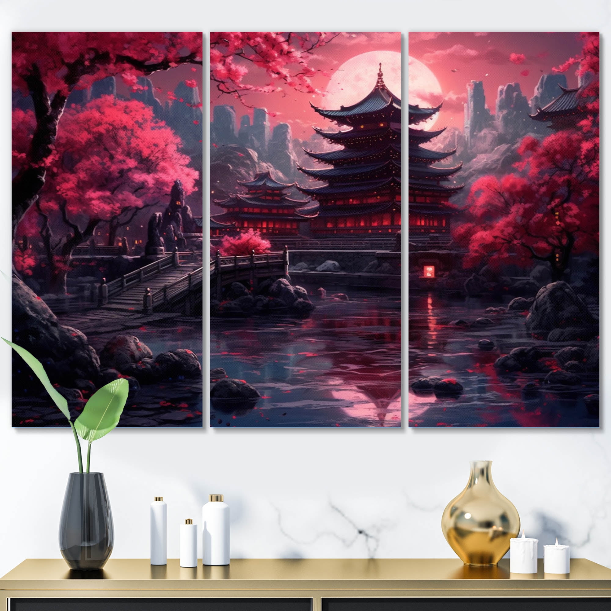Designart "Land Of The Rising Sun Japanese Tranquility" Japanese Metal ...