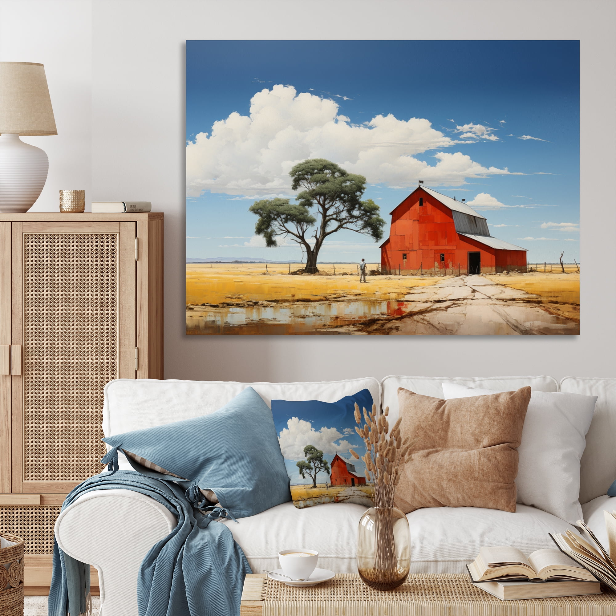 Designart "Landscape Barns Rural Collage III" Barns Wall Decor ...