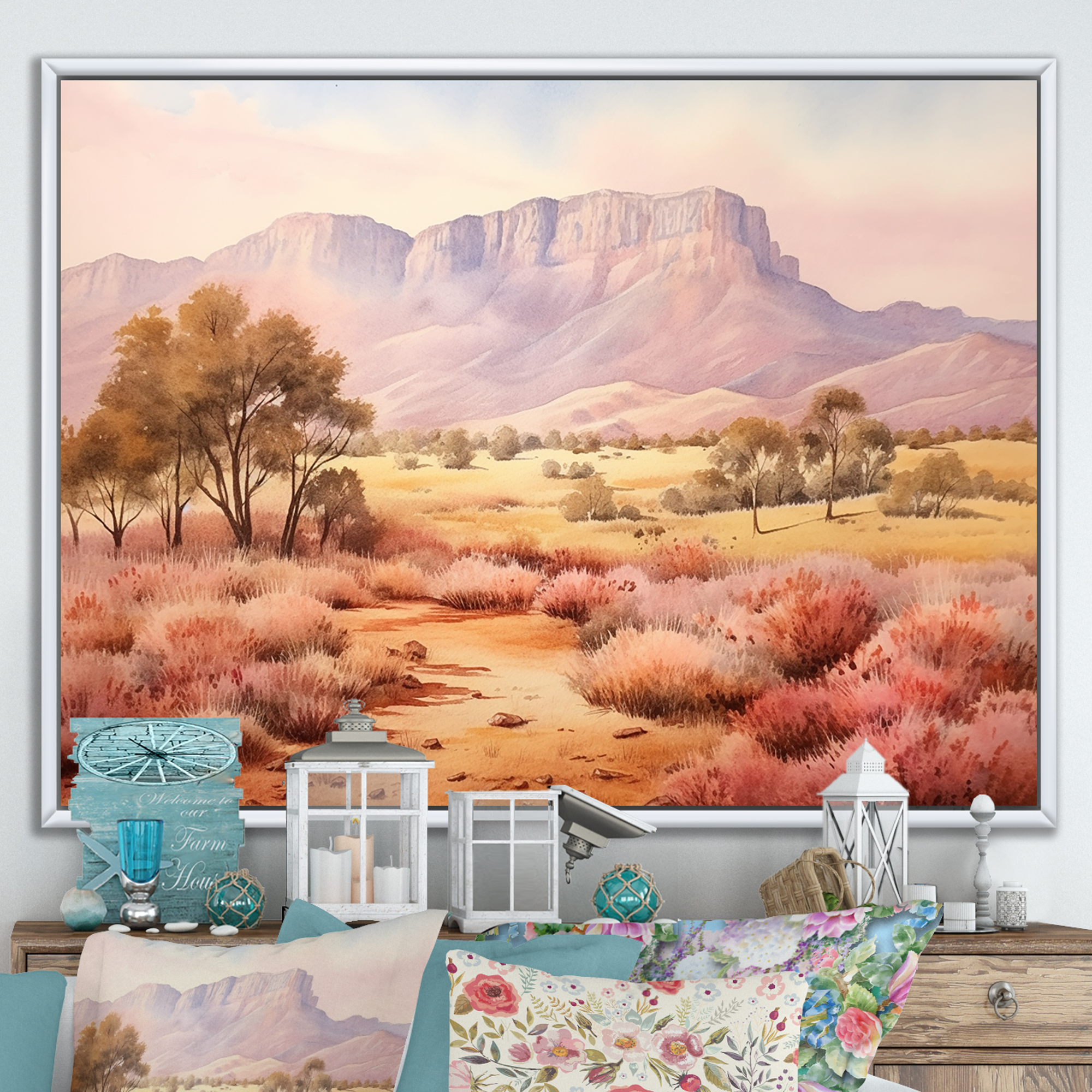 Designart "Landscape of the Australian Outback IV" Landscapes Framed ...