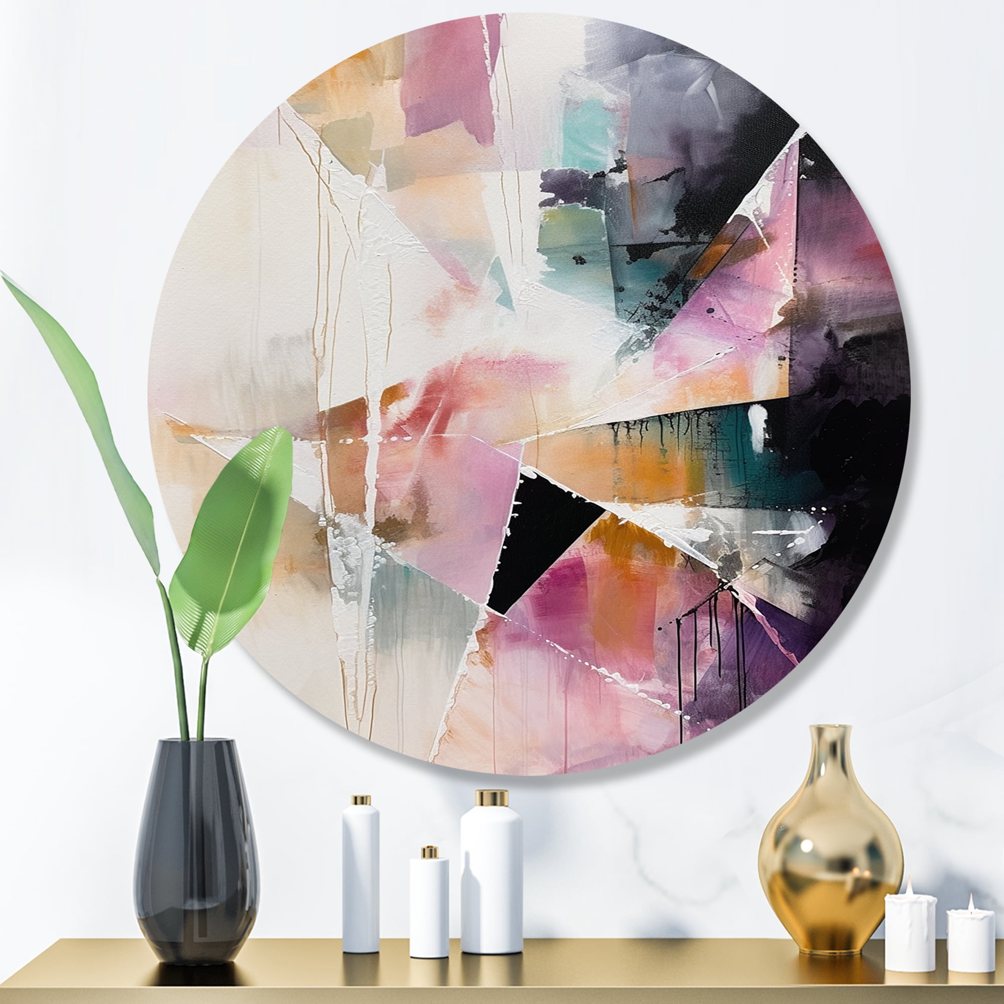 Designart "Language of Lines Shades of Purple II" Modern Geometric ...