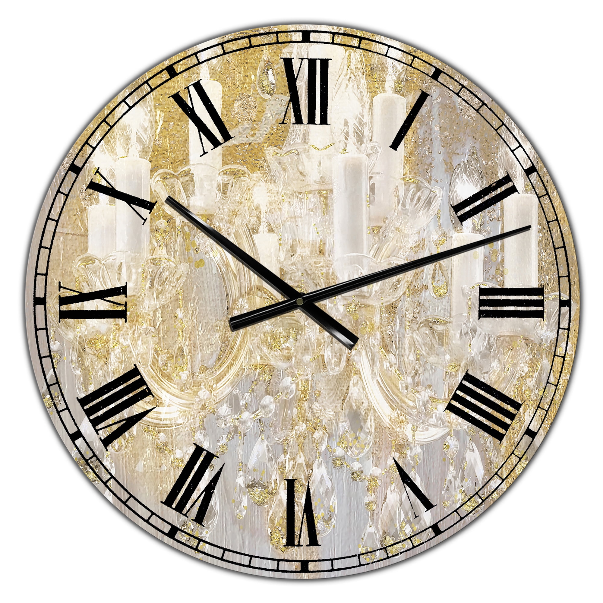 Designart Large Gold Analog Round Wall Clocks - 23 Diameter - Walmart.com