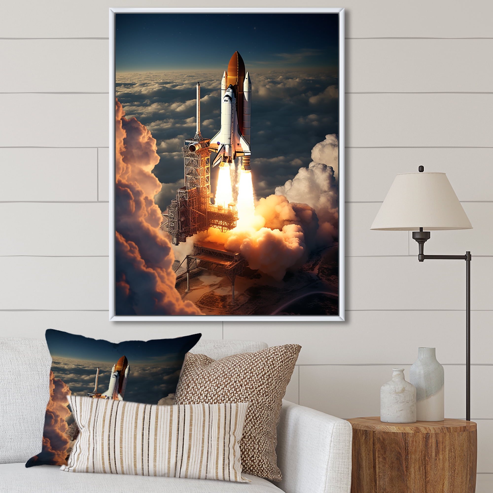 Designart "Launch of the Space Shuttle III" Space Shuttle Floater ...