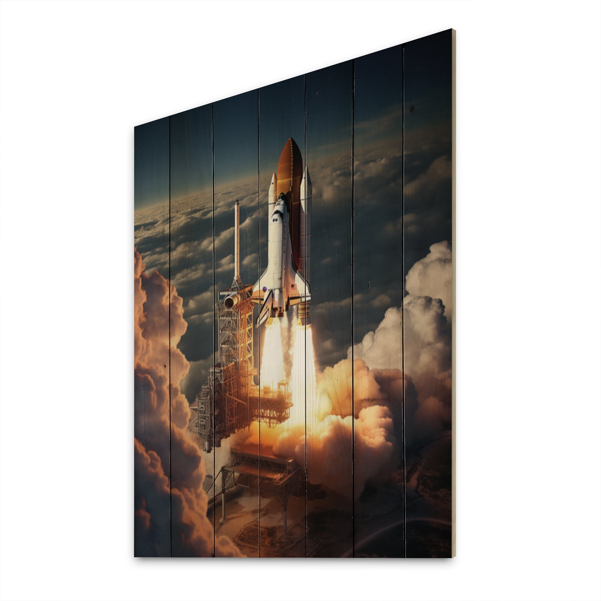 Designart "Launch of the Space Shuttle III" Space Shuttle Print on ...