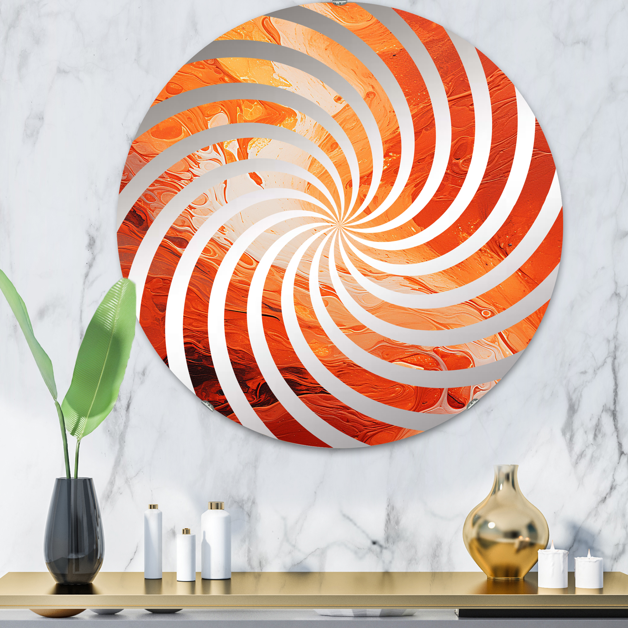 Designart "Lava Inspiration Fiery Glow" Abstract Liquid Ink Vortex ...