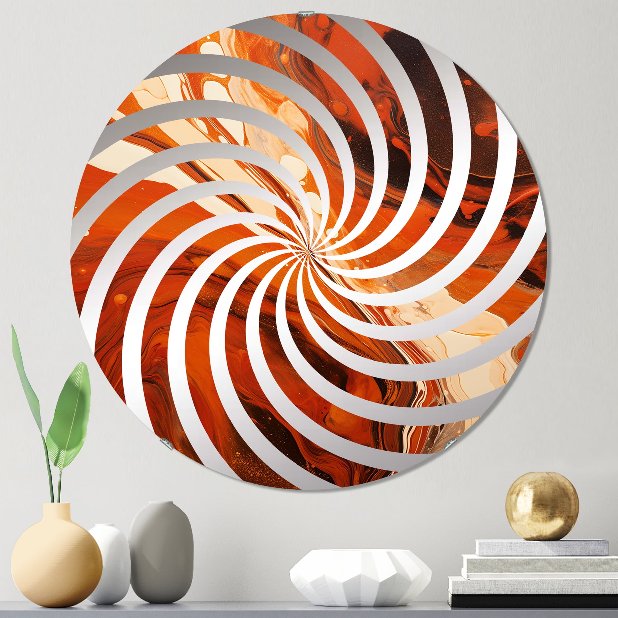 Designart "Lava Inspiration Fiery Glow IV" Abstract Liquid Ink Vortex ...