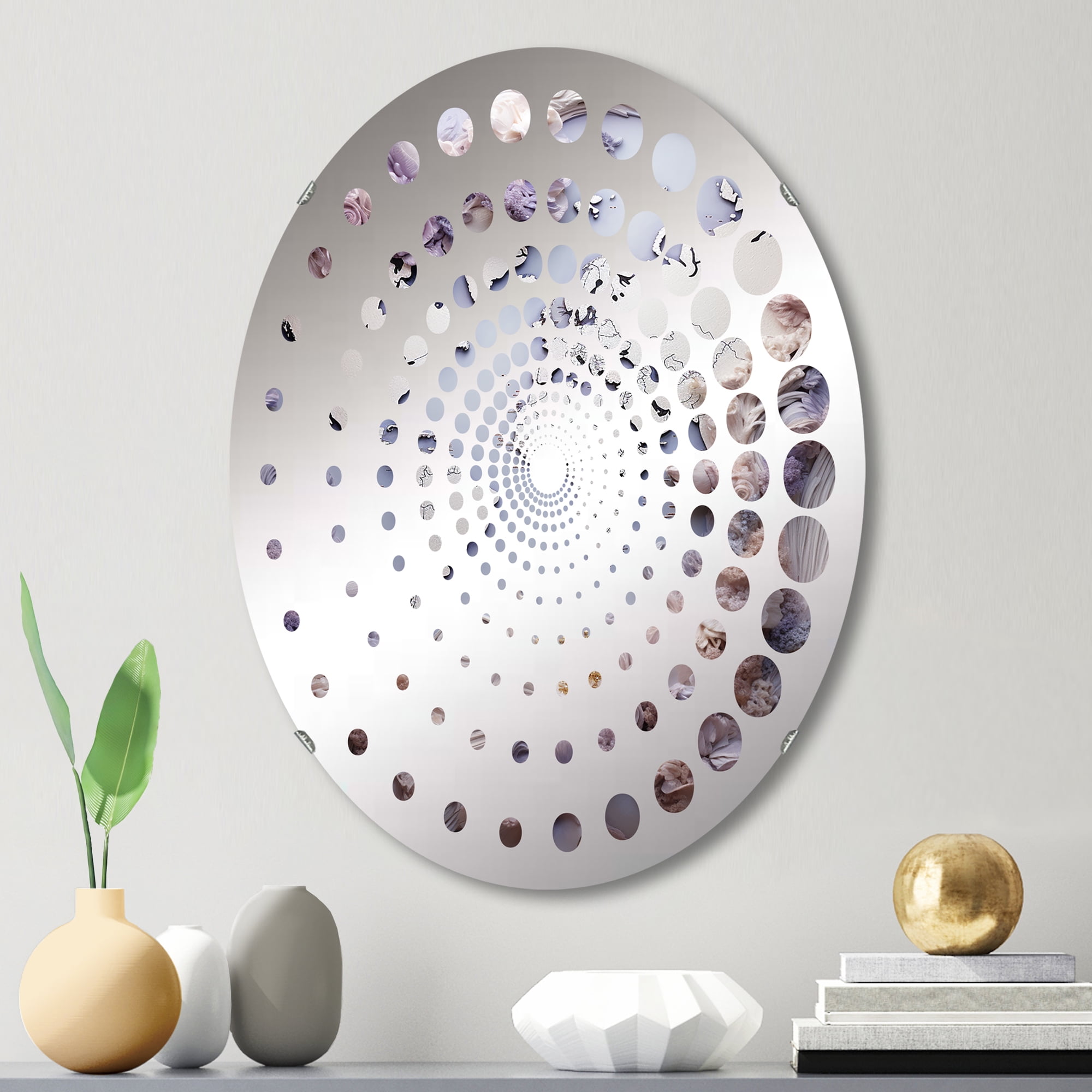 Designart "Lavender Whispers on the World Map" World Map Spiral Dot ...