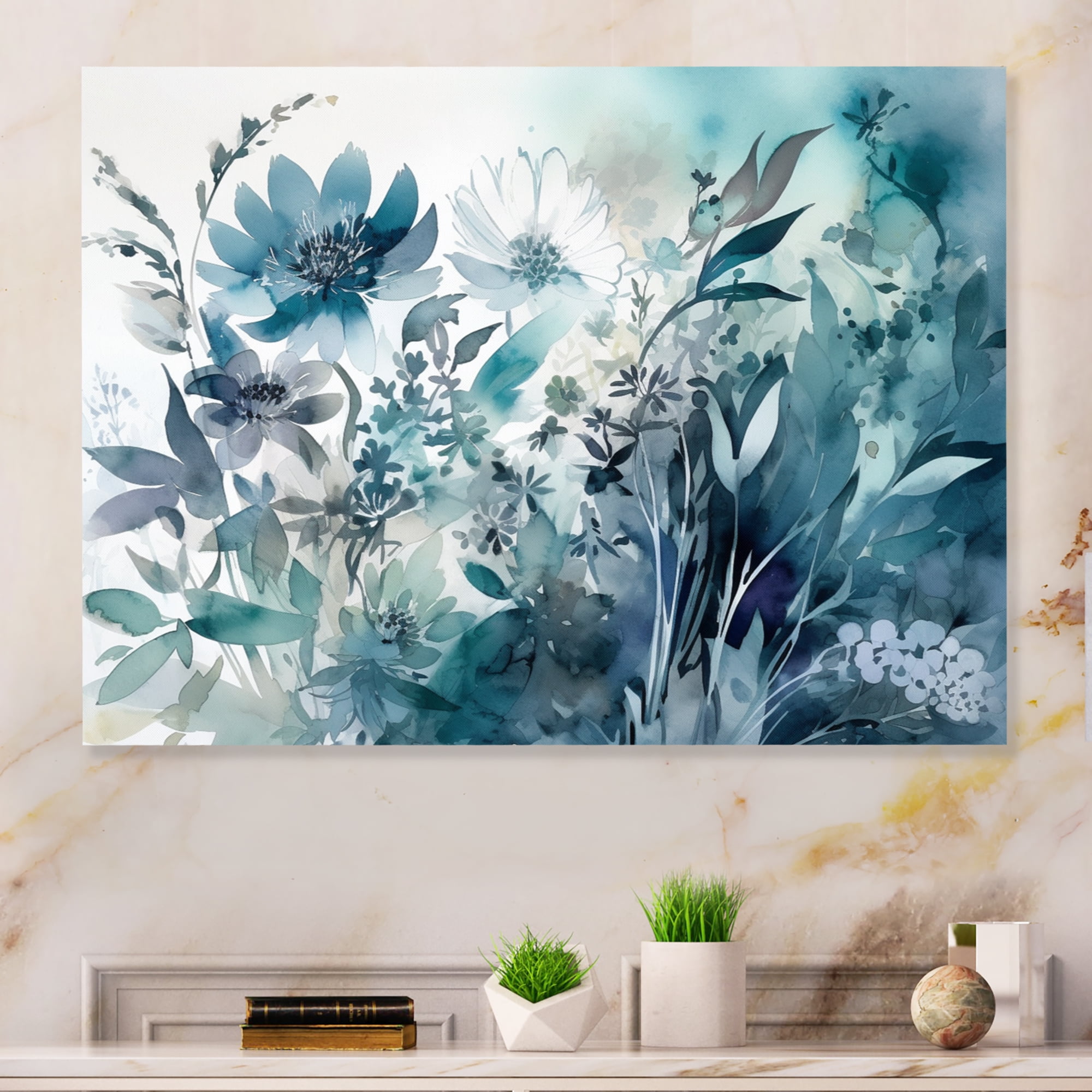 Designart "Leaf Veins Green II" Floral Leaves Metal Wall Decor ...