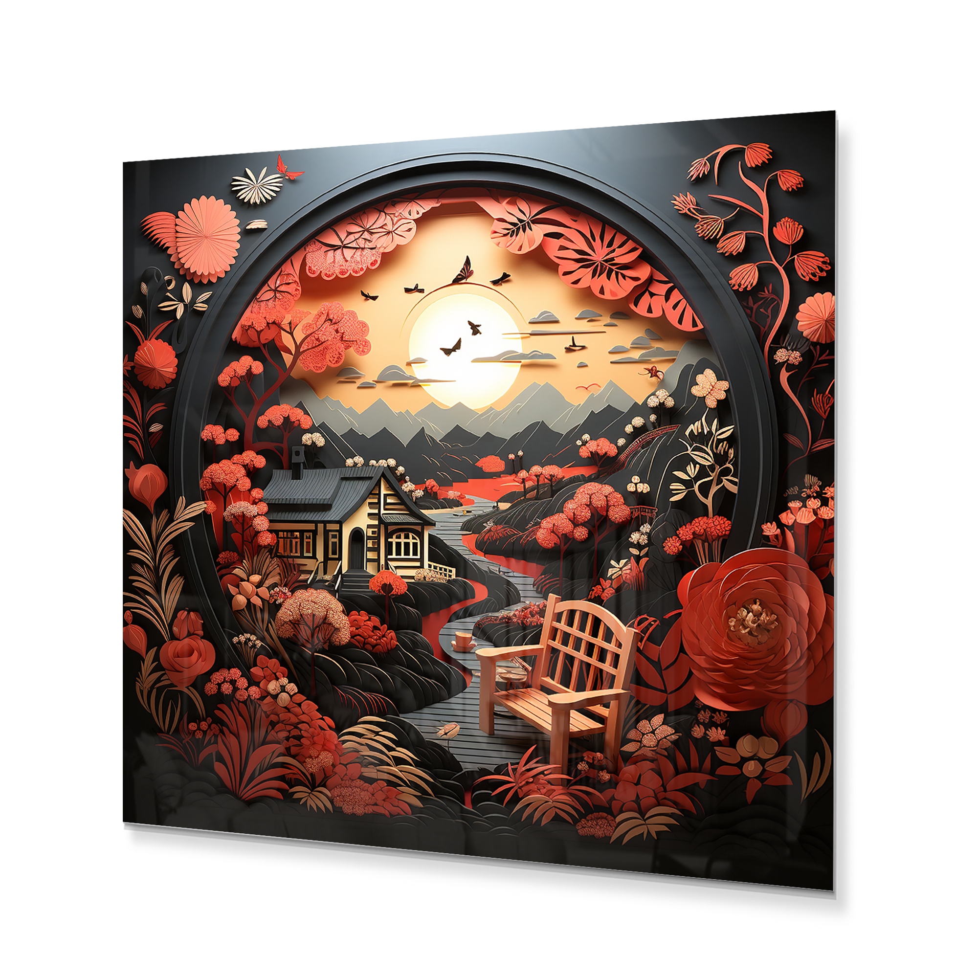 Designart "Legacy Papercut Farmhouse Heartland wall art I" Farm Metal ...