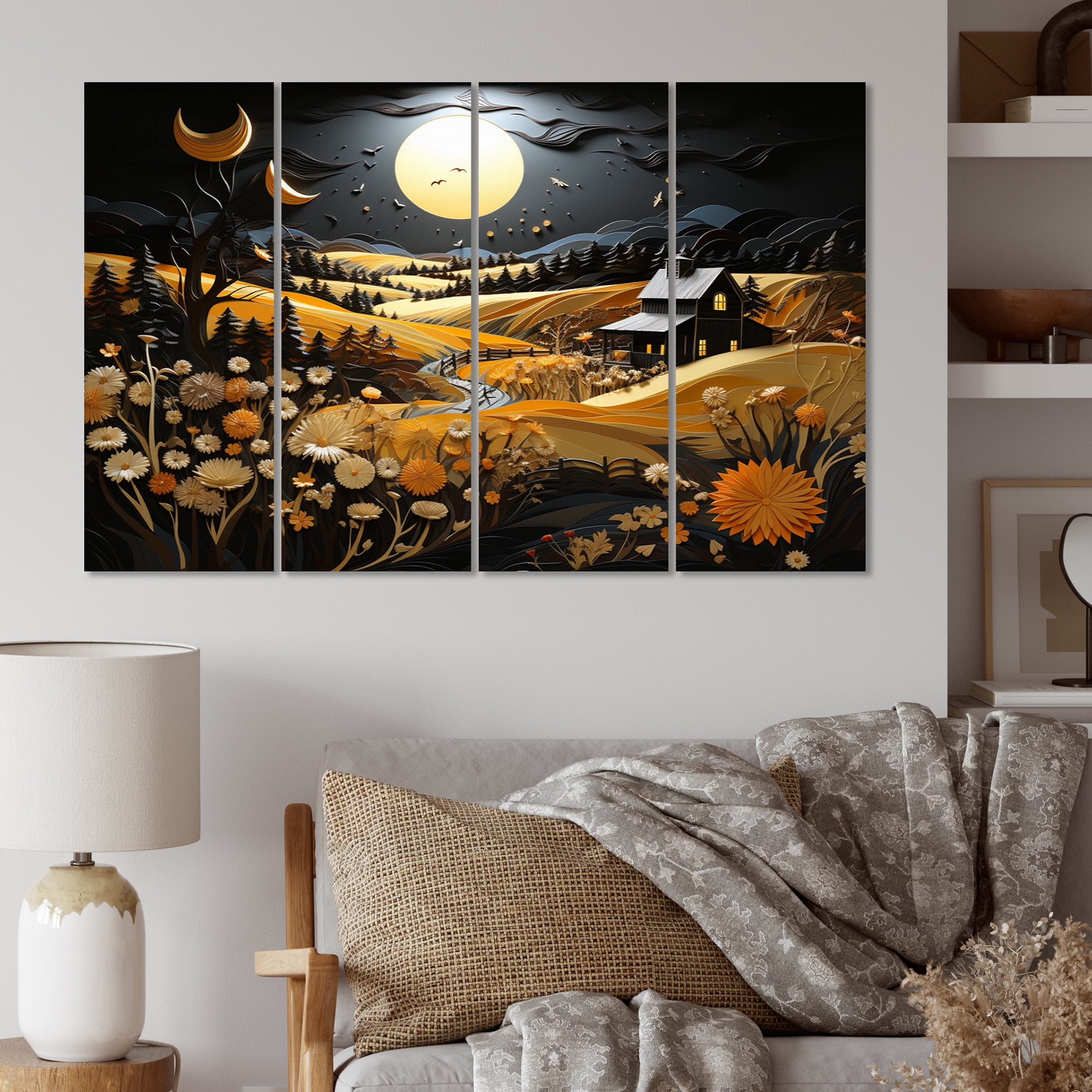 Designart "Legacy of the Country Barn in Papercut II" Farmhouse Metal ...