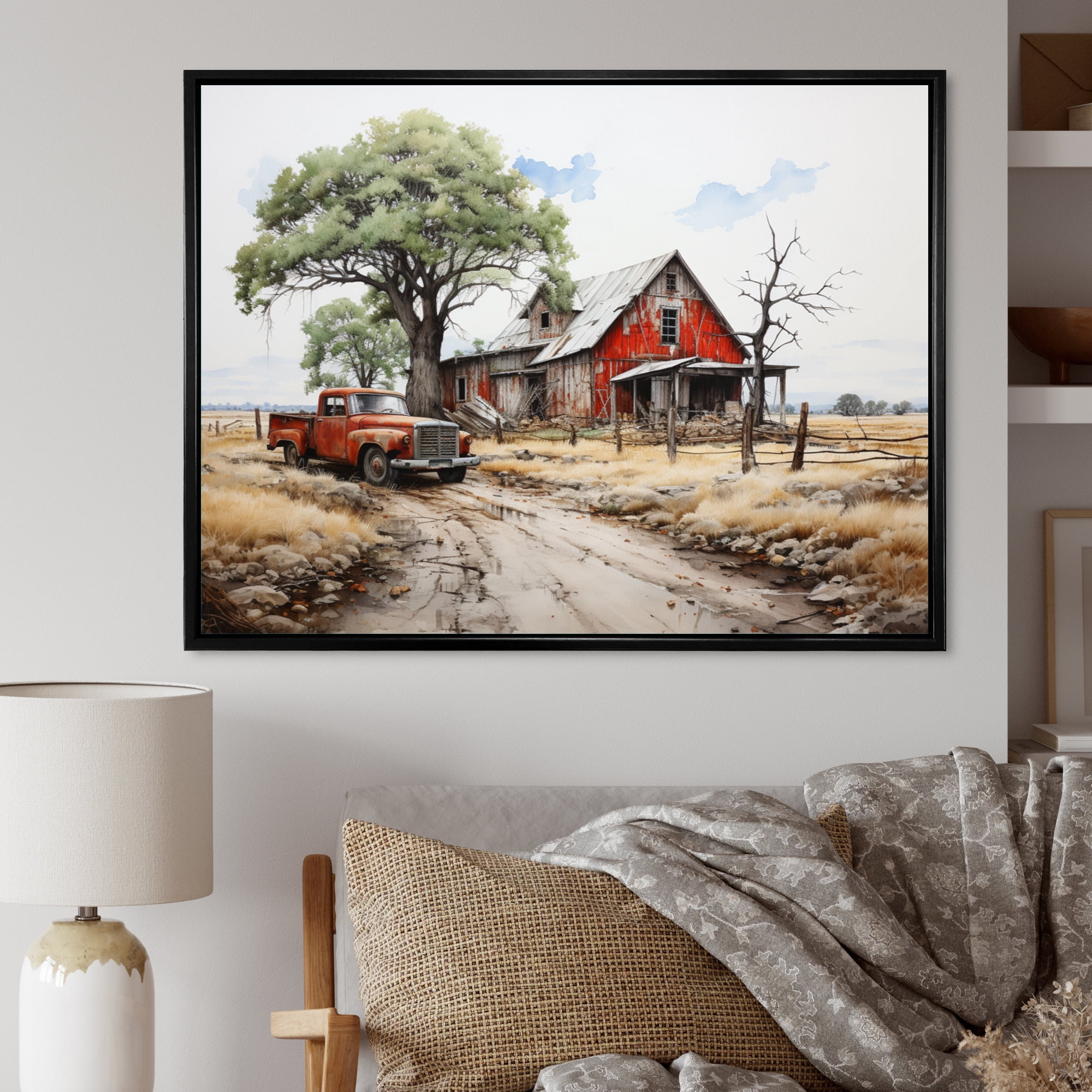 Designart "Legacy of the Homestead at the Farmhouse" Farmhouse Floater ...