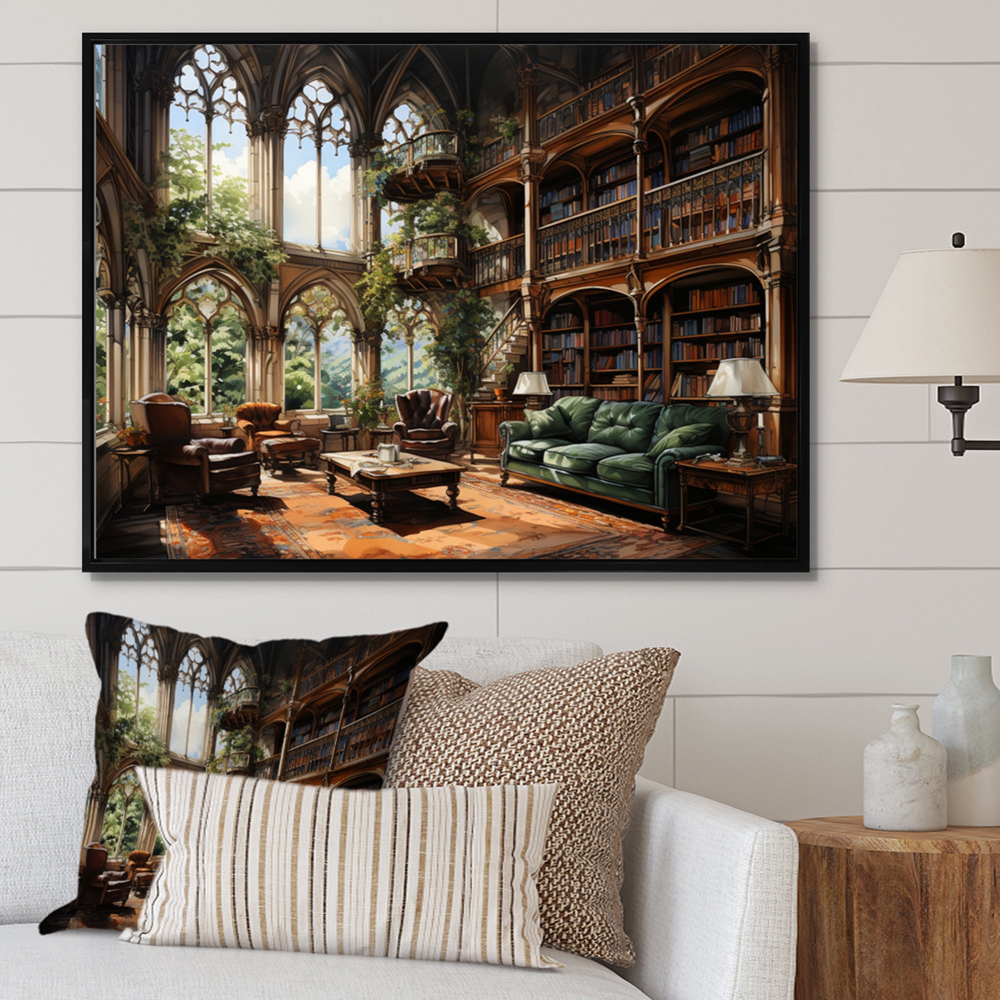 Designart "Libraries as a Haven for Literature I" Architecture Floater ...