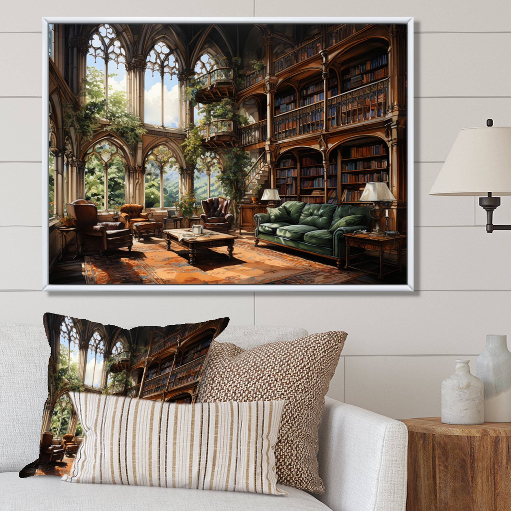 Designart "Libraries as a Haven for Literature I" Architecture Floater ...