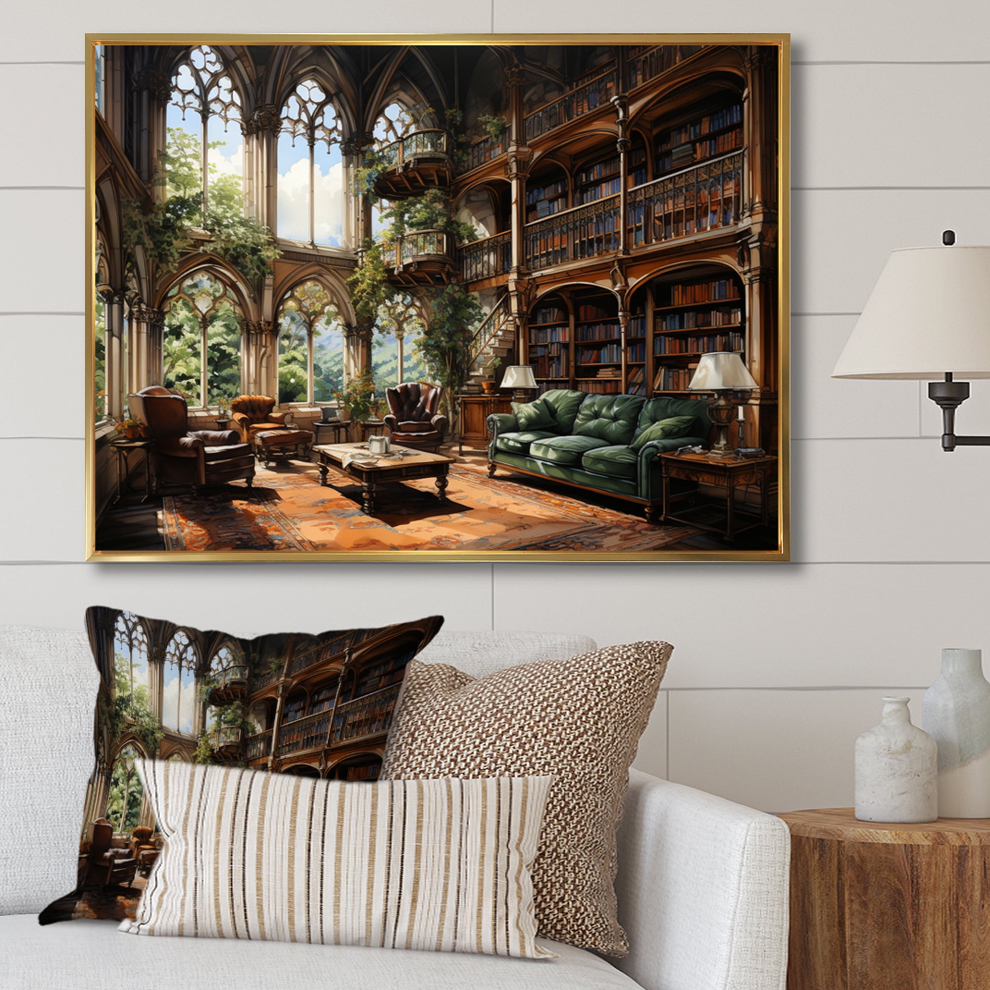 Designart "Libraries as a Haven for Literature I" Architecture Floater ...